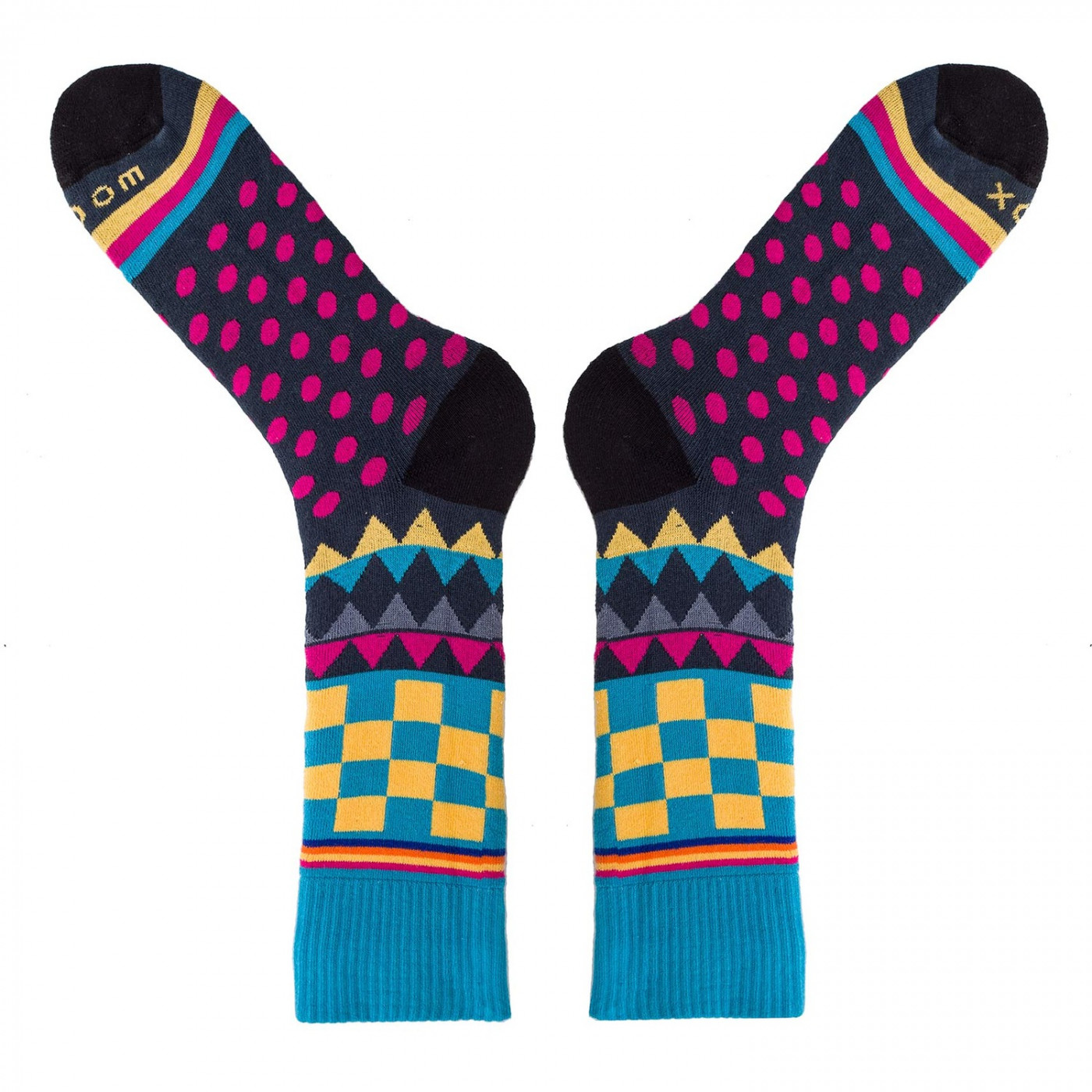 Soccus Geometricum Fuchsia socks