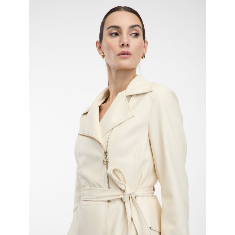 Cream women's faux leather jacket ORSAY - Women's
