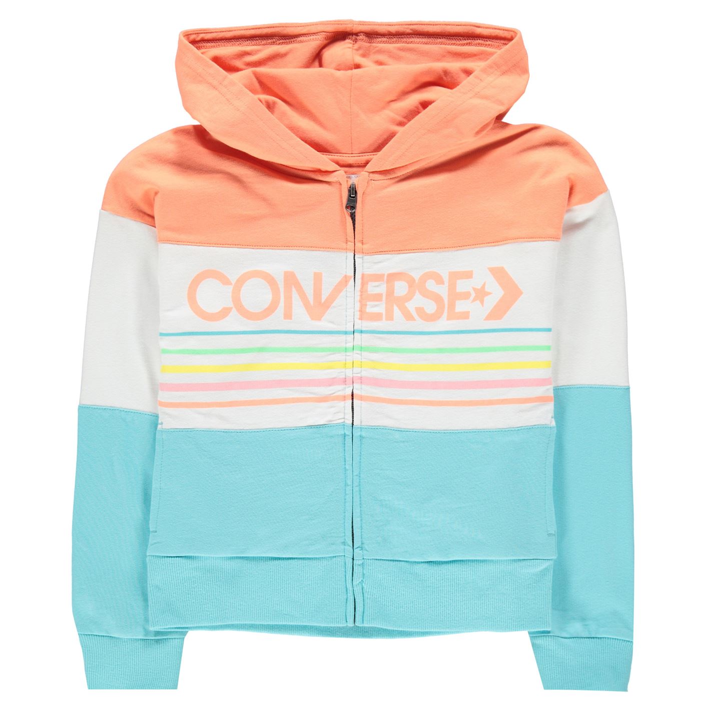 Converse Full Zip Block Hoodie Girls