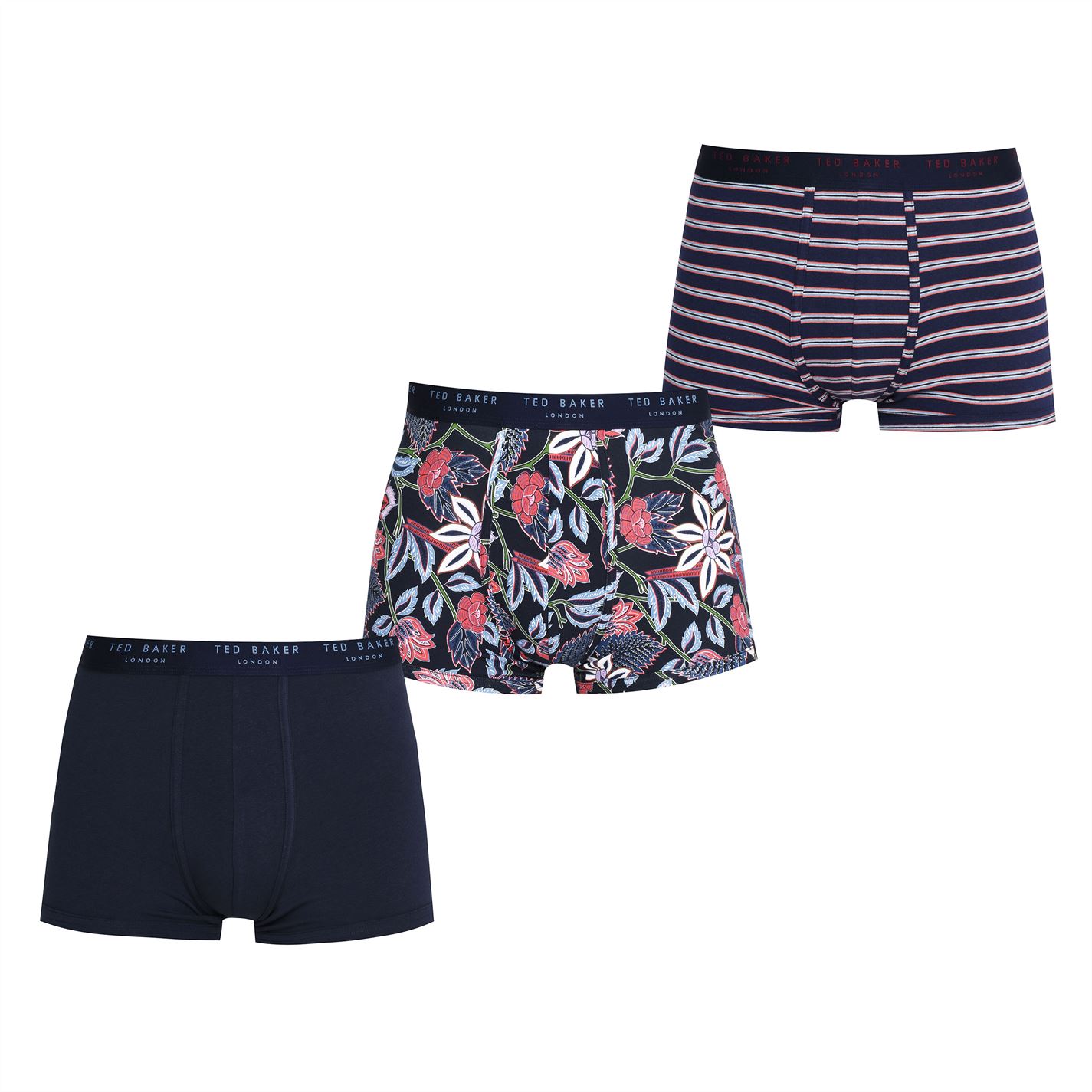 Ted Baker 3 Pack Pattern Trunks
