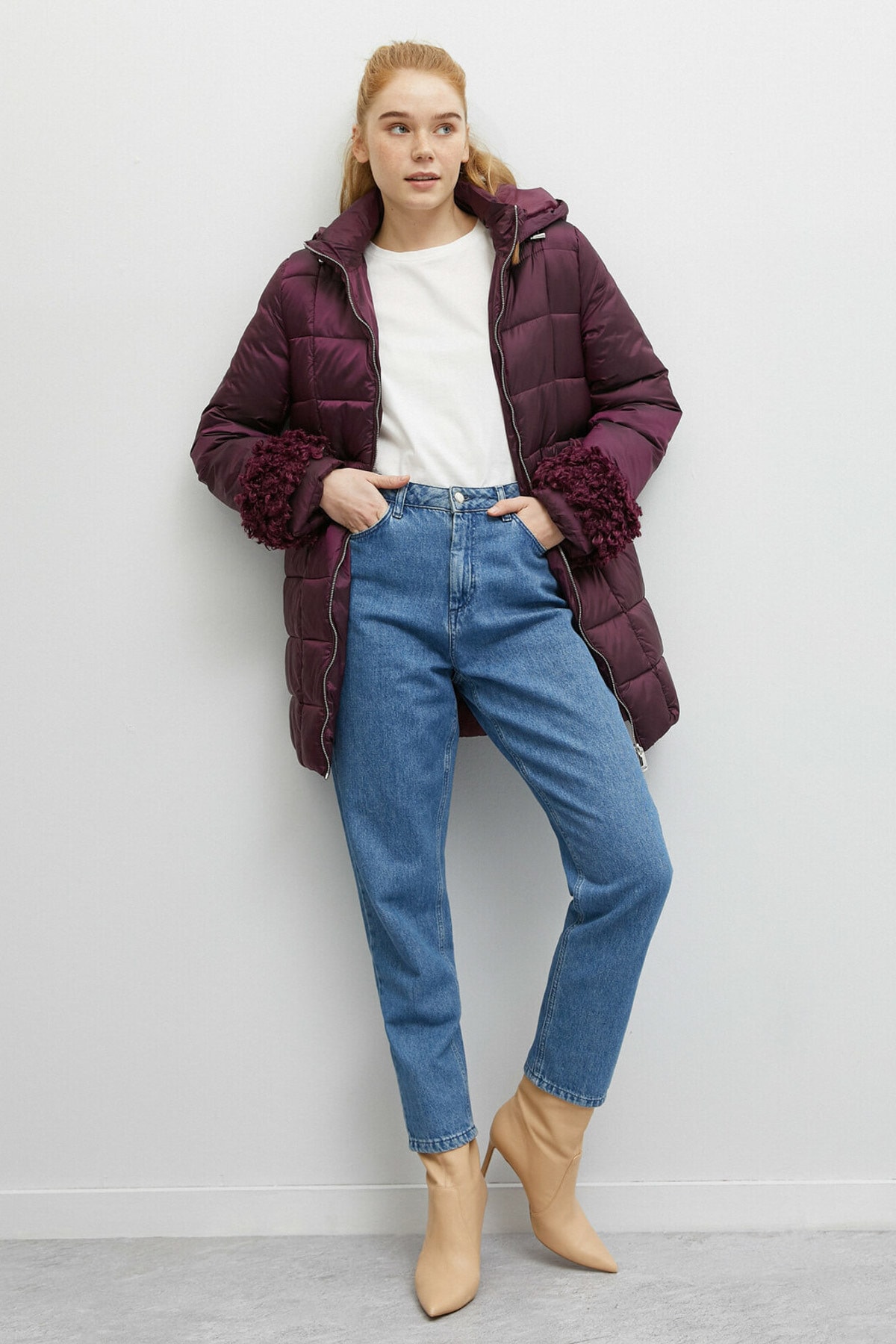 Koton Winter Jacket - Bordeaux - Puffer