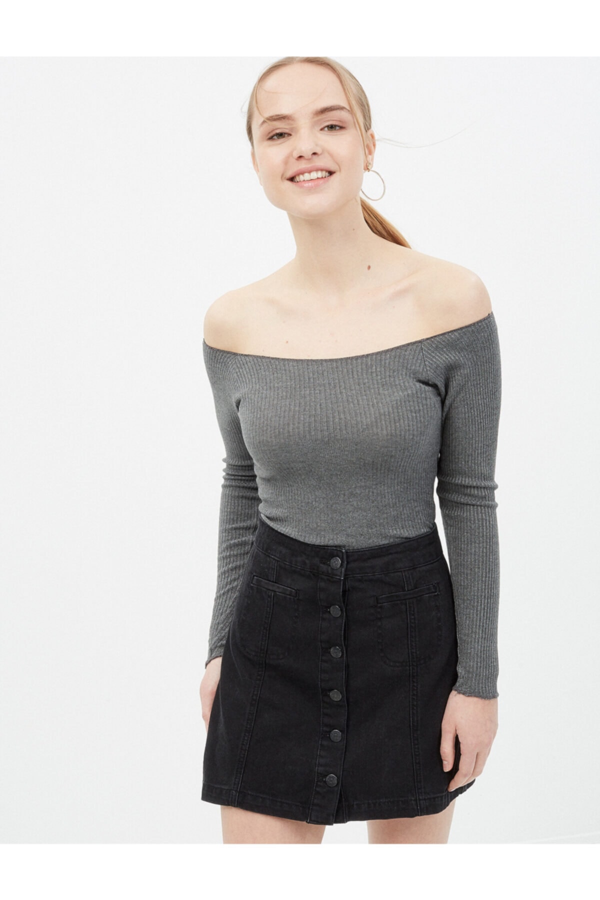 Koton Sweater - Gray - Slim fit