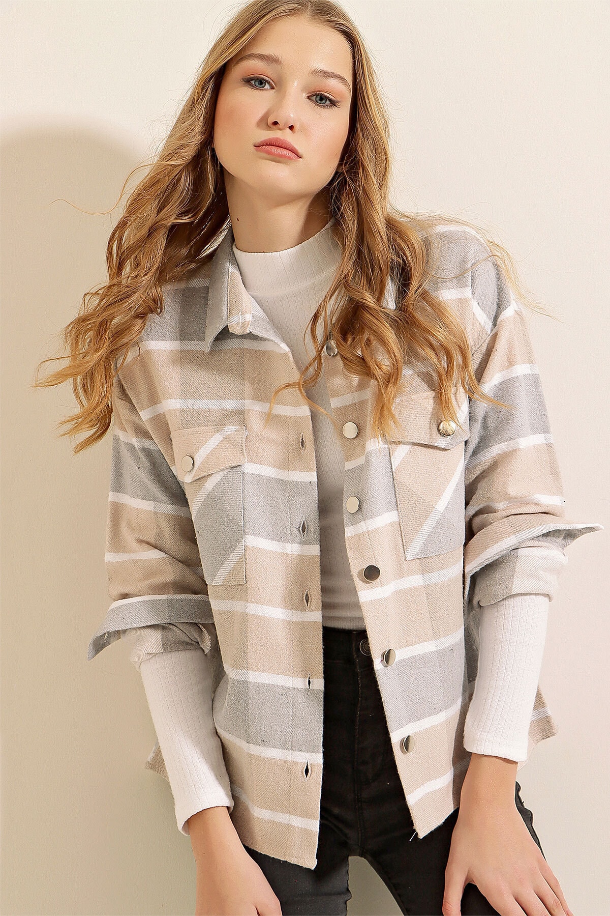 Bigdart 3854 Checked Pattern Shirt with Two Pockets