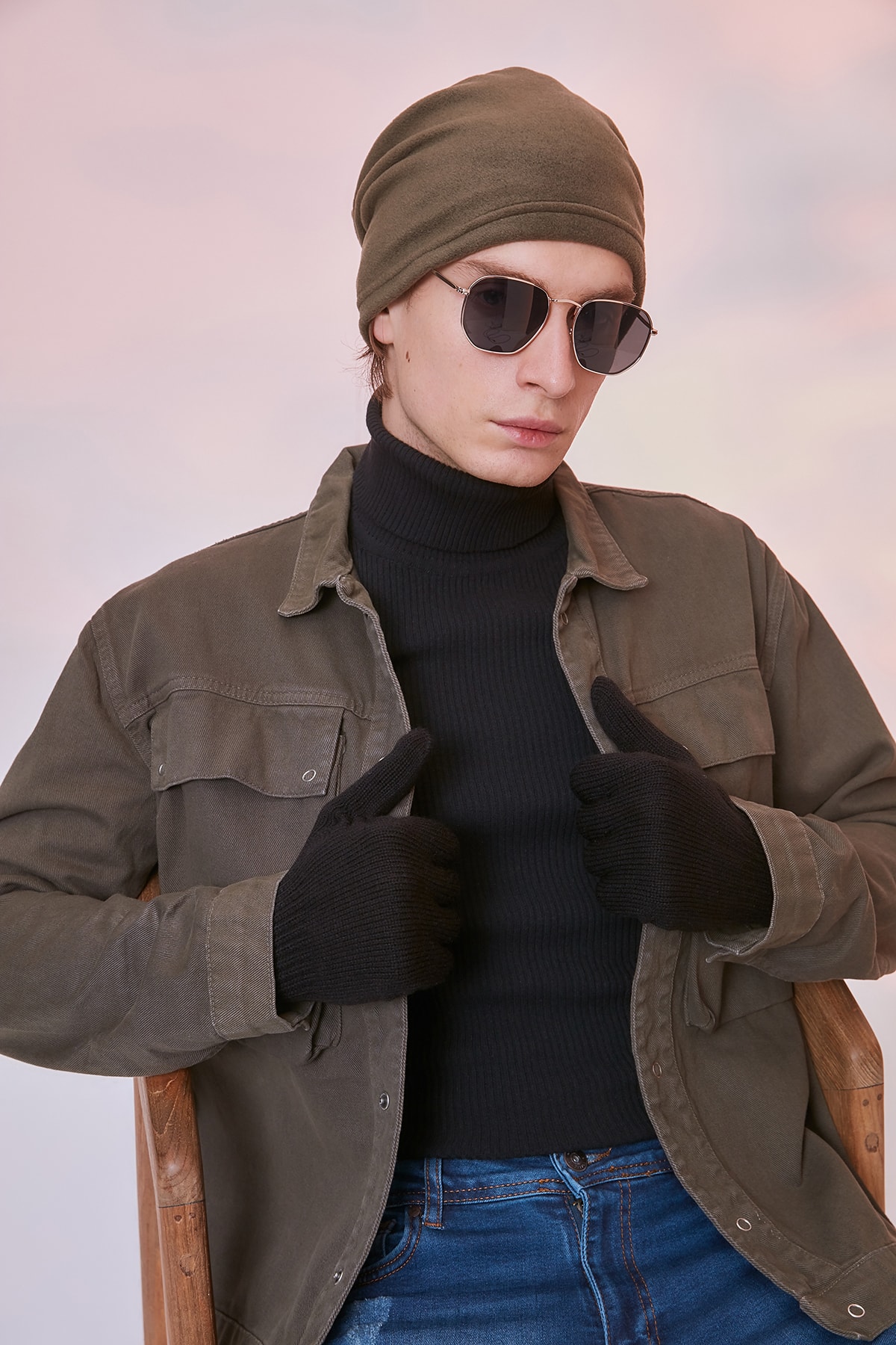 Trendyol Multicolored Men's Polar Neck Brace Beret Suit