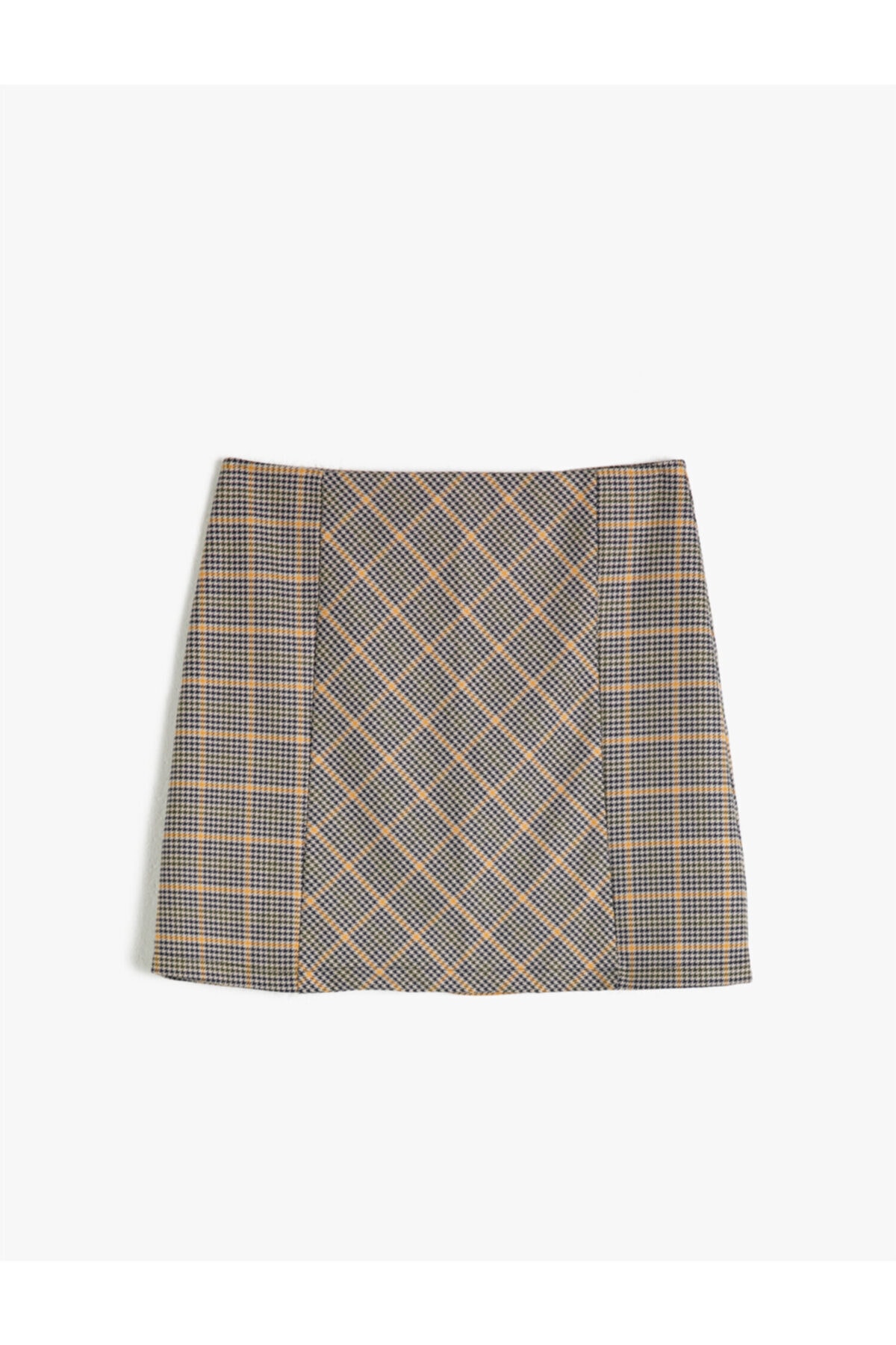 Koton Women's Yellow Plaid Skirt