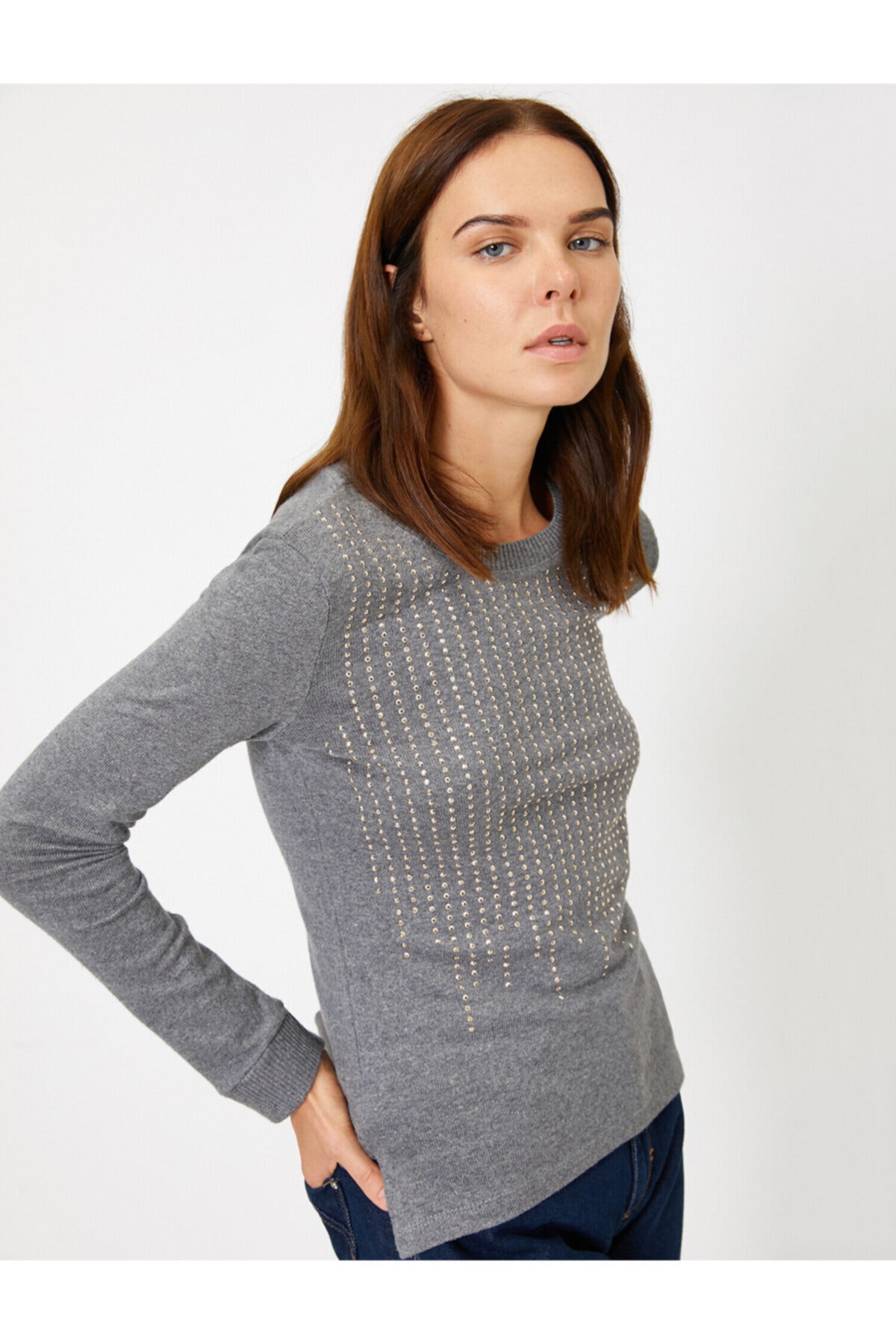 Koton Sweater - Gray - Regular fit