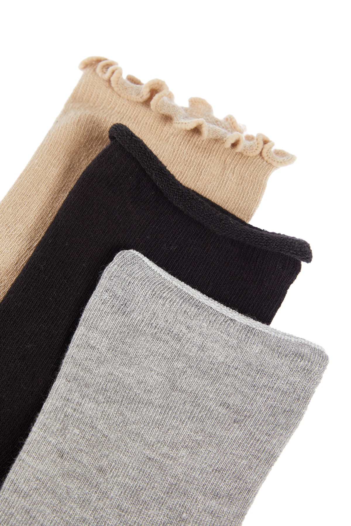 Trendyol Multicolored Ruffle Detail 3-Pack Modal Knitted Socks