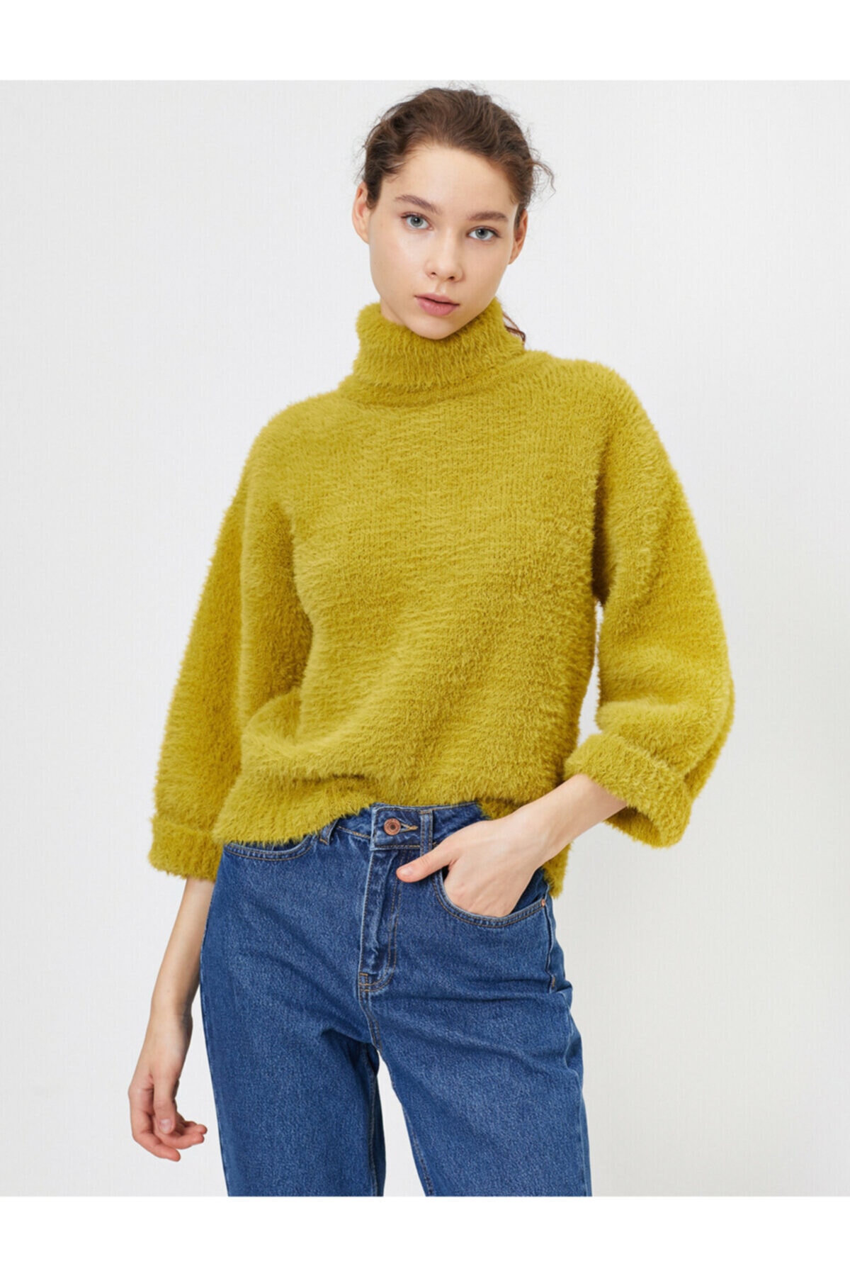 Koton Sweater - Yellow - Relaxed fit