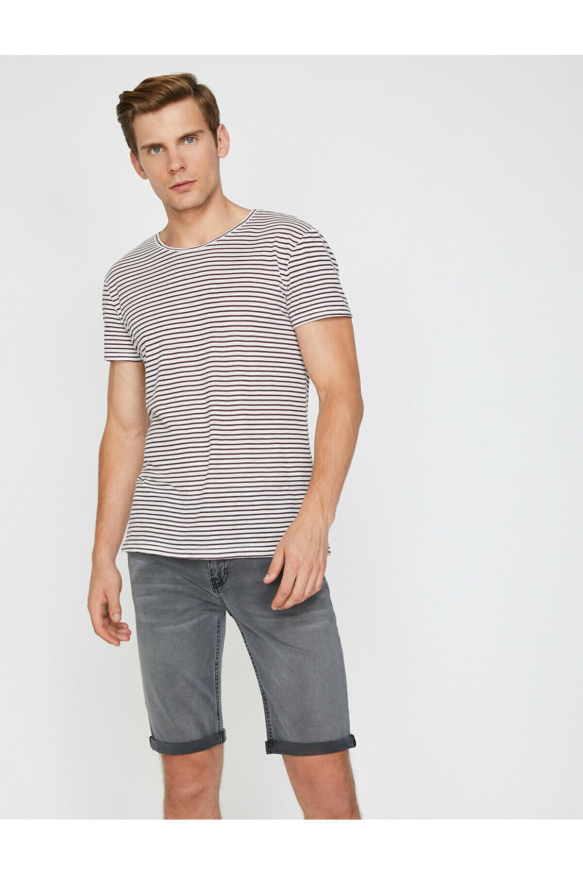 Koton Men's Gray Normal Waist Pocket Detailed Shorts