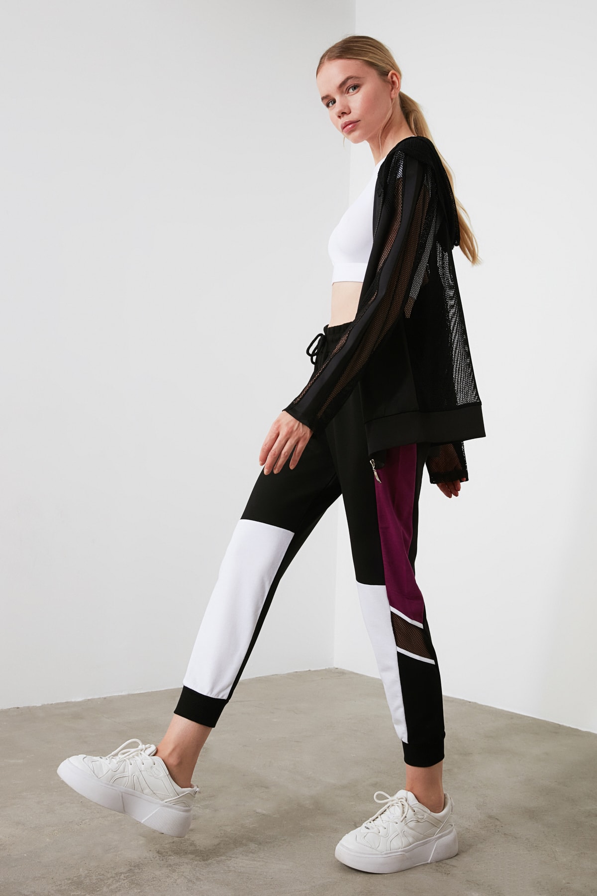 Trendyol Color Block and Mesh Detailed Basic Jogger Sports Trousers