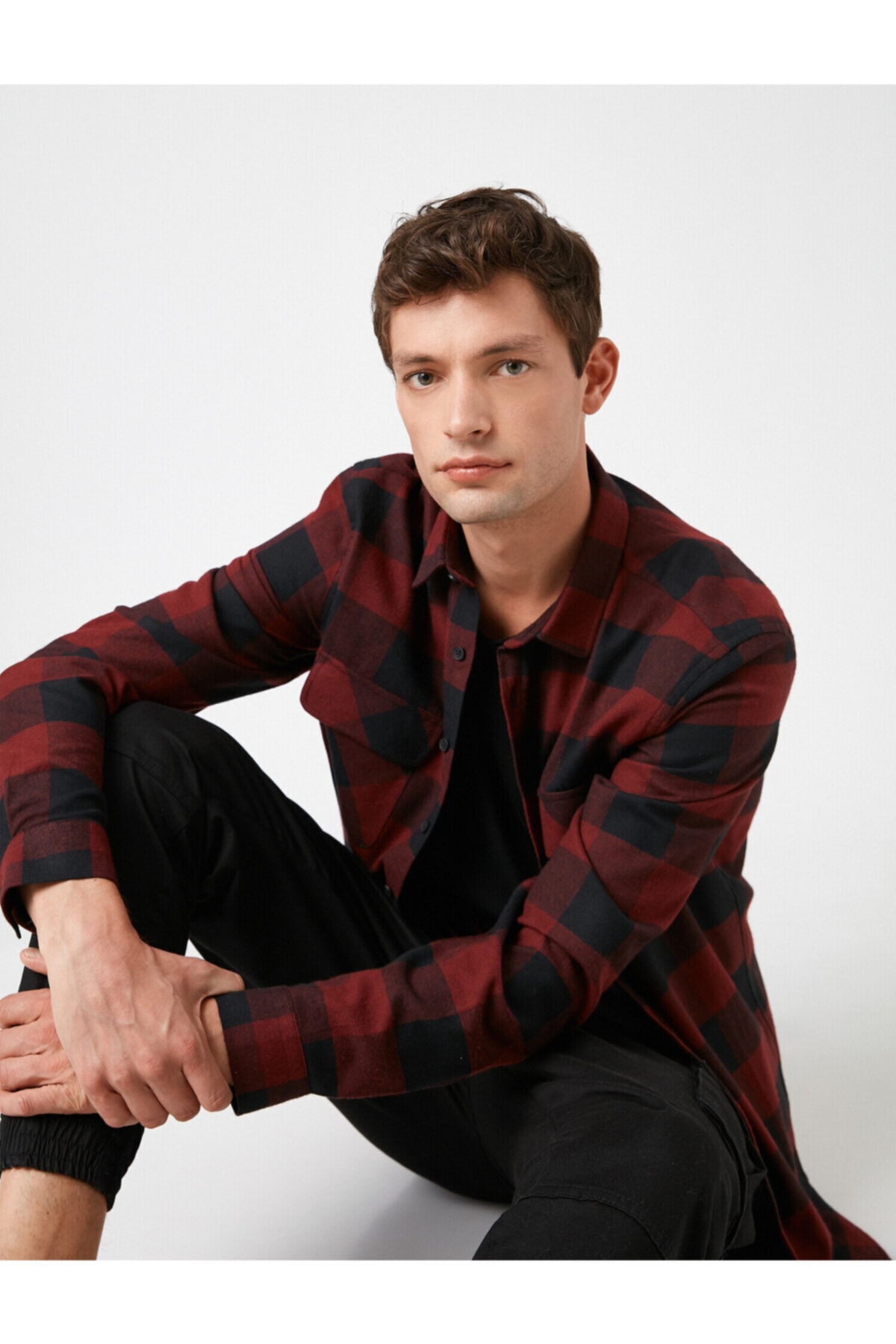 Koton Men's Red Plaid Shirt