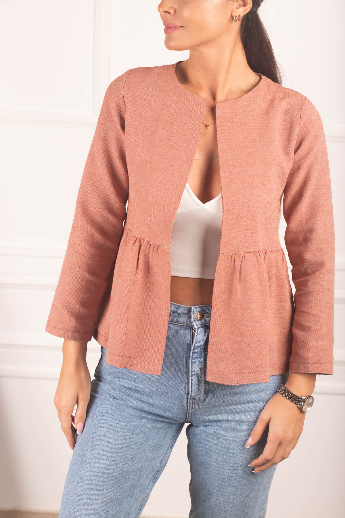 armonika Women's Tile Waist Gathered Jacket