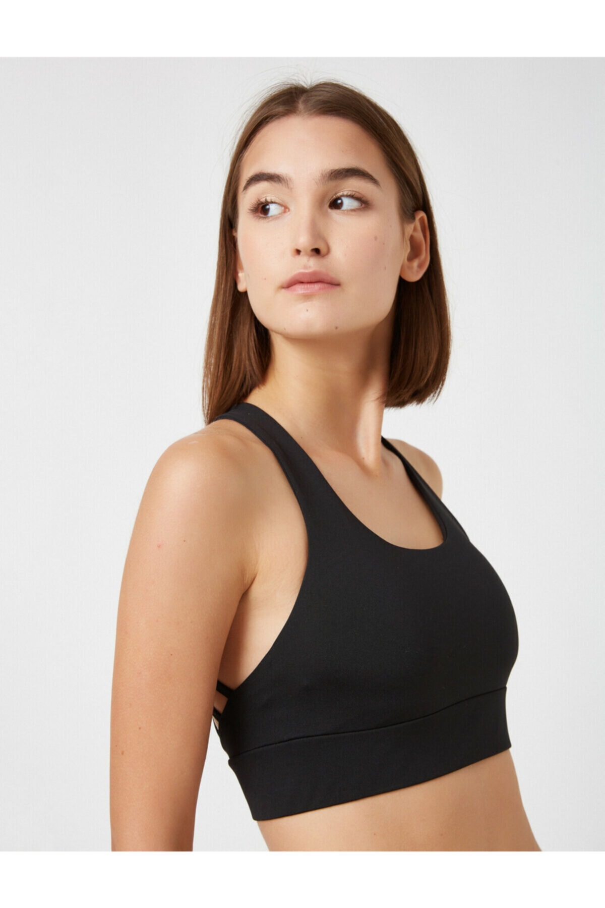 Koton Women's Black Solid Color Sports Bra