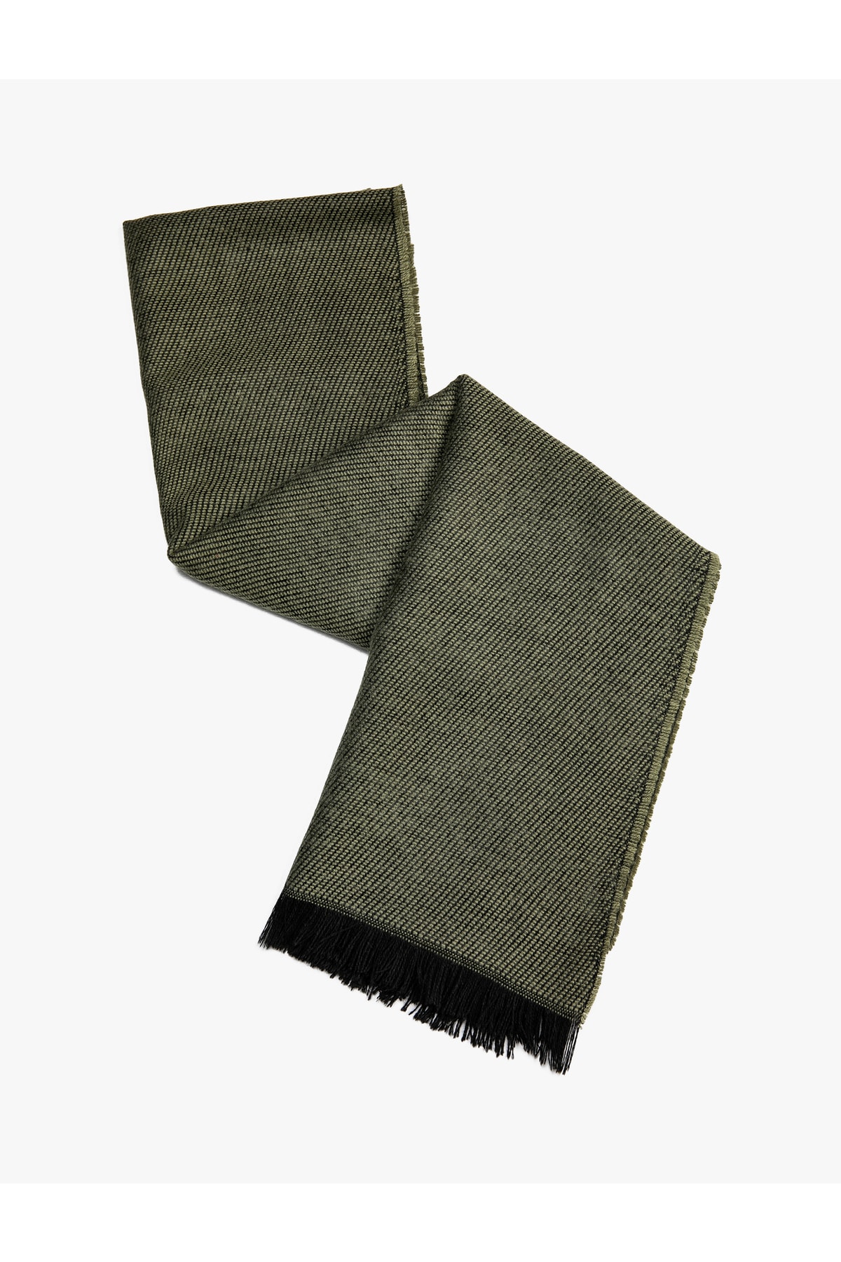 Koton Basic Long Scarf with Thin Tassel Detail.