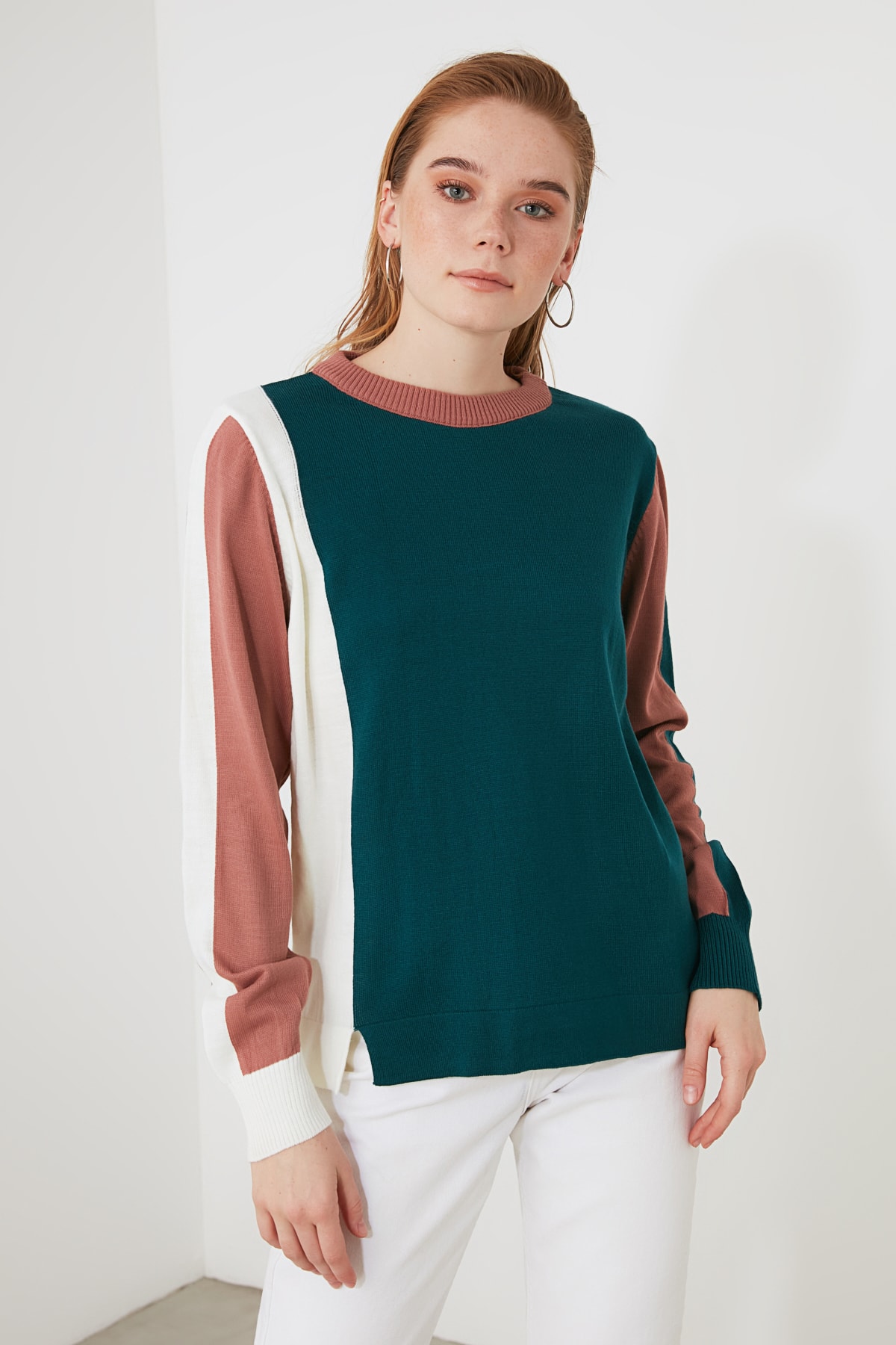 Trendyol Oil Color Block Knitwear Sweater