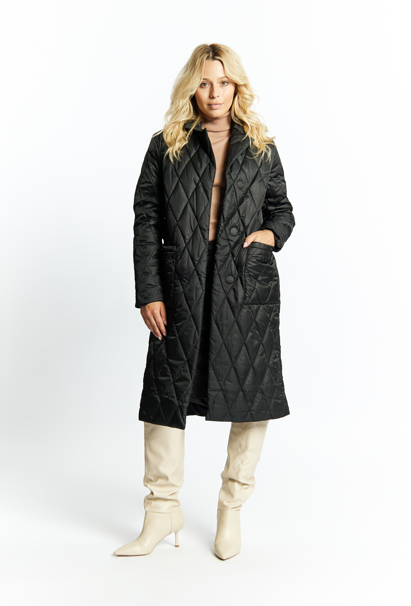 MONNARI Woman's Coats Long, Quilted Coat With Binding