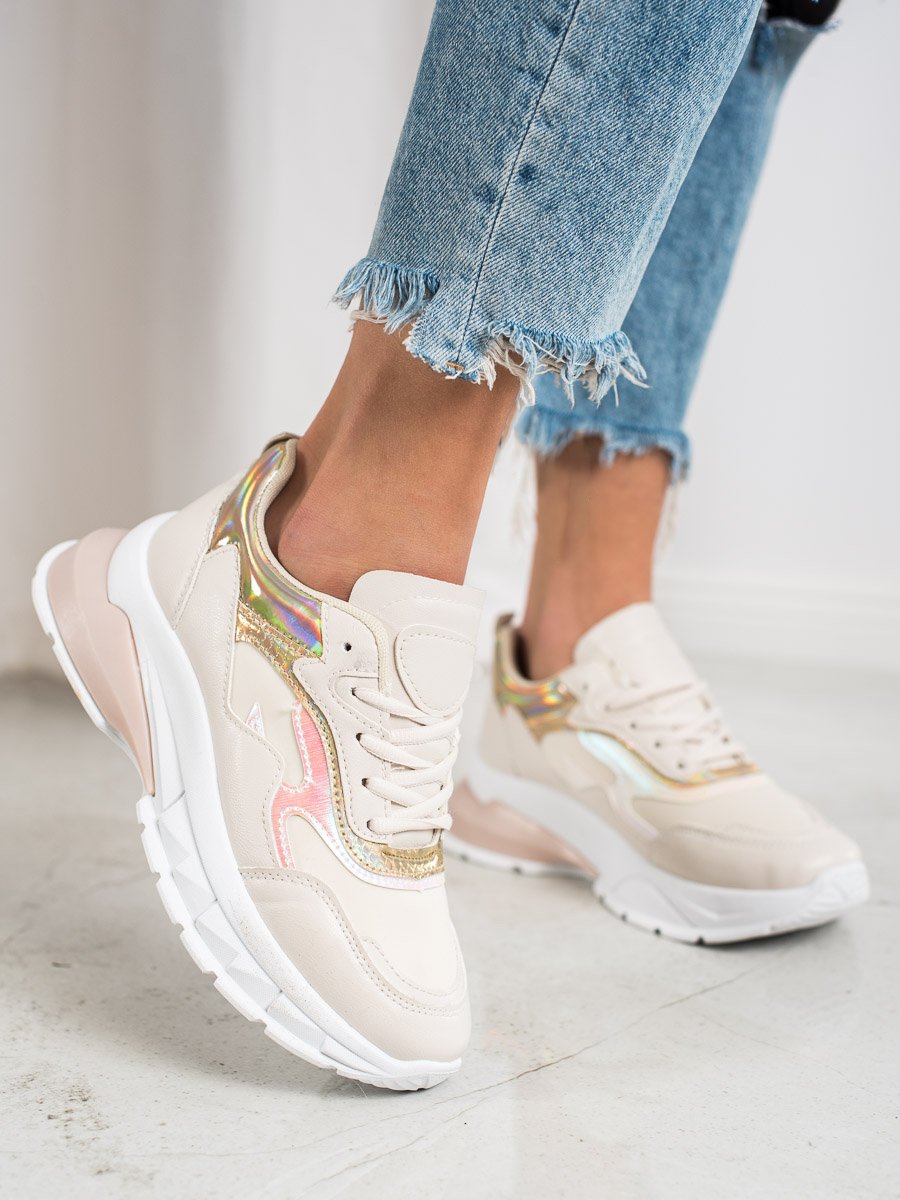 SWEET SHOES STYLISH BEIGE SNEAKERS