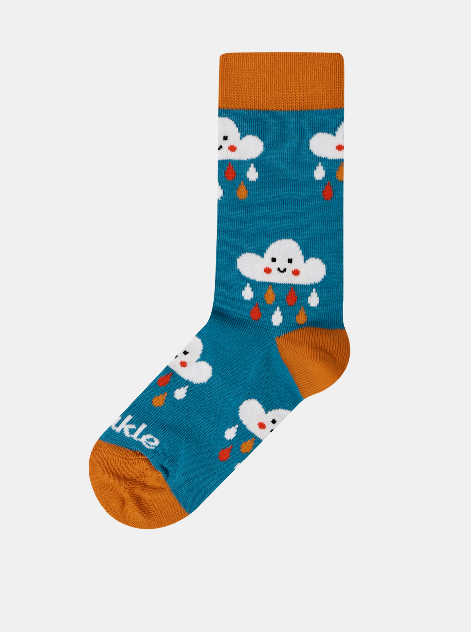 Blue Kids Patterned Socks Fusakle Clouds