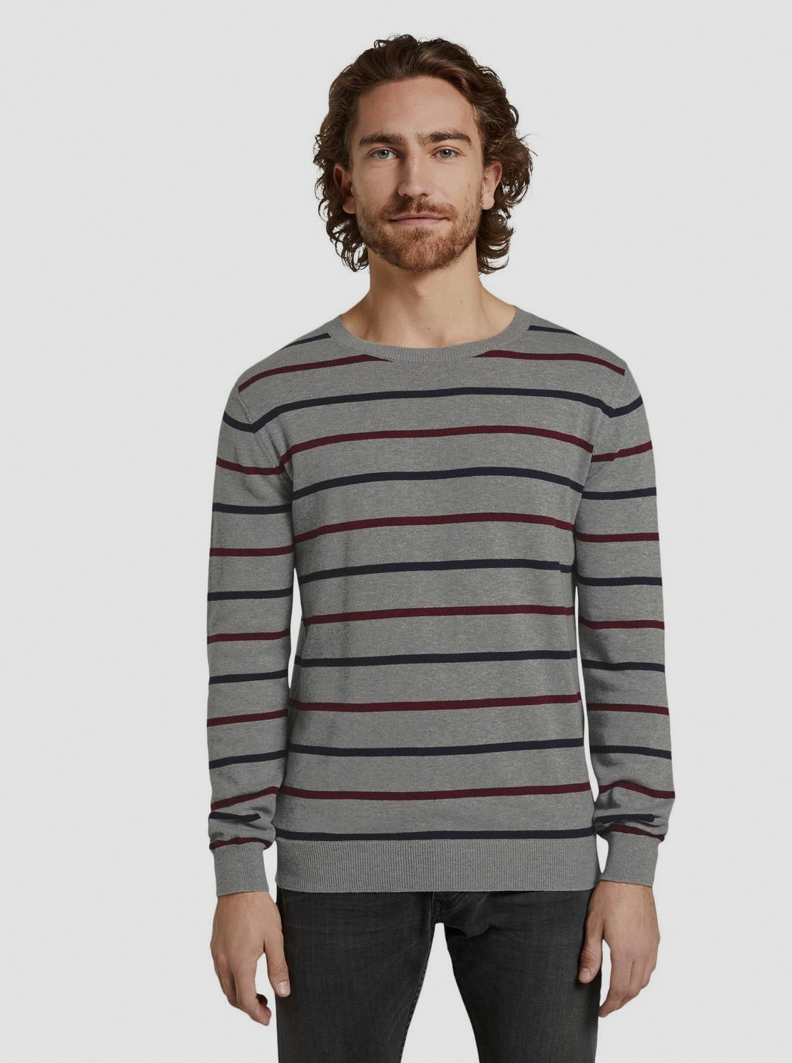 Tom Tailor Grey Men's Striped Sweater