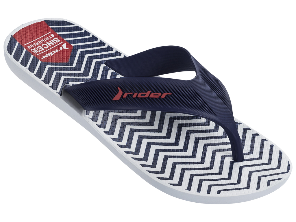 Rider slapi colorati de barbati Strike Plus White/Blue