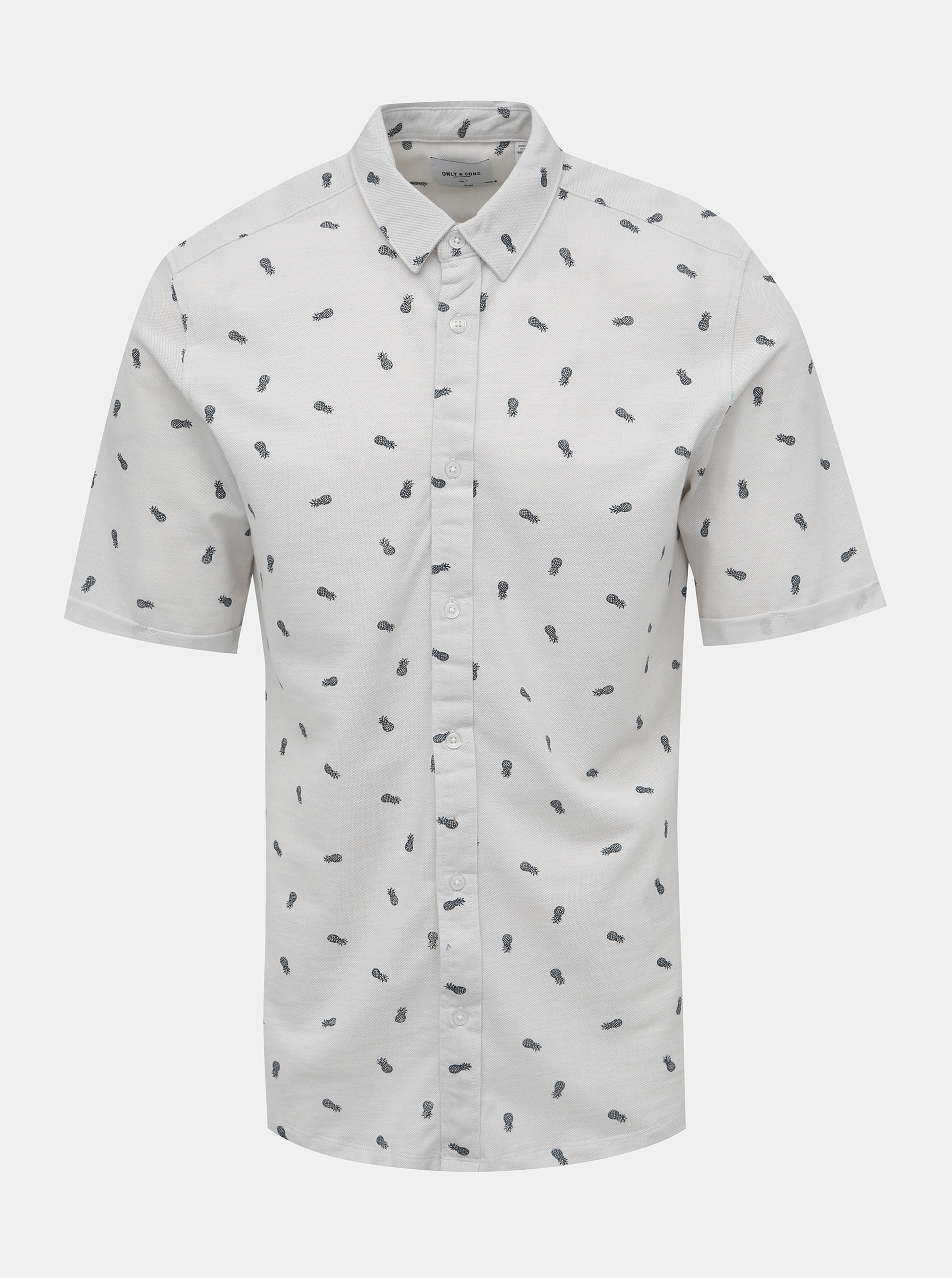 White Patterned Slim Fit Shirt ONLY & SONS Cuton
