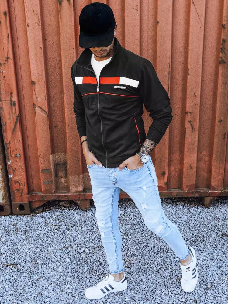 Black Men's Dstreet Zipper Sweatshirt