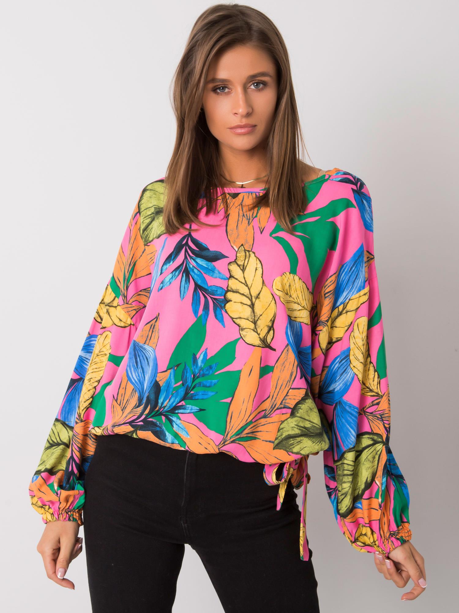 Bluza roz supradimensionată cu modele