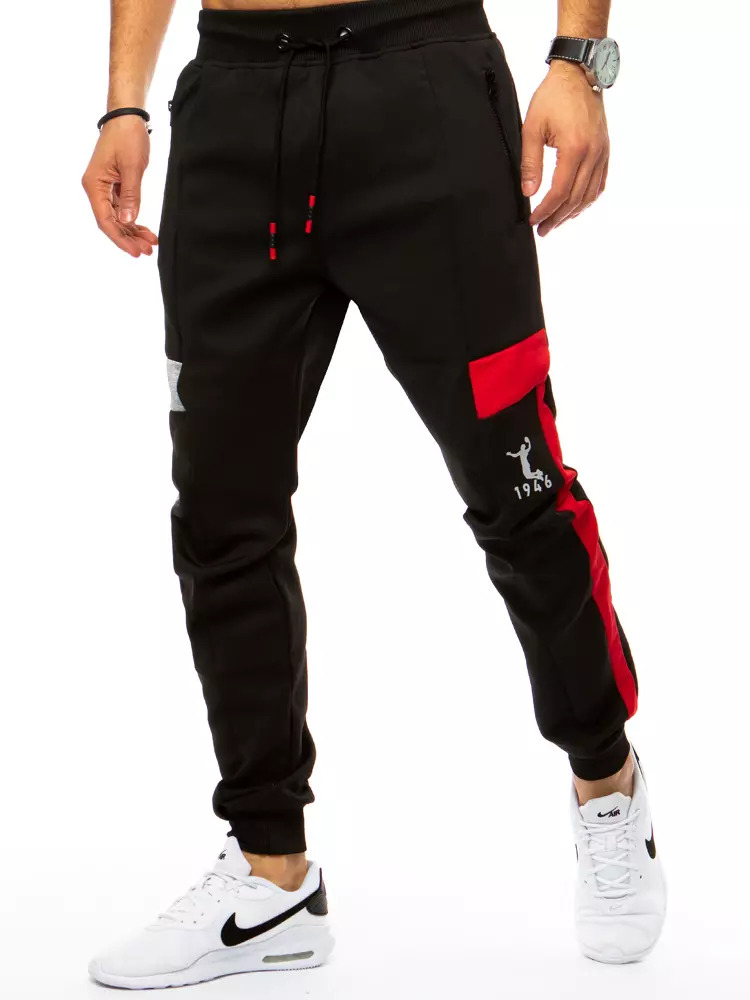 Pantaloni de trening negri pentru bărbați Dstreet UX3083