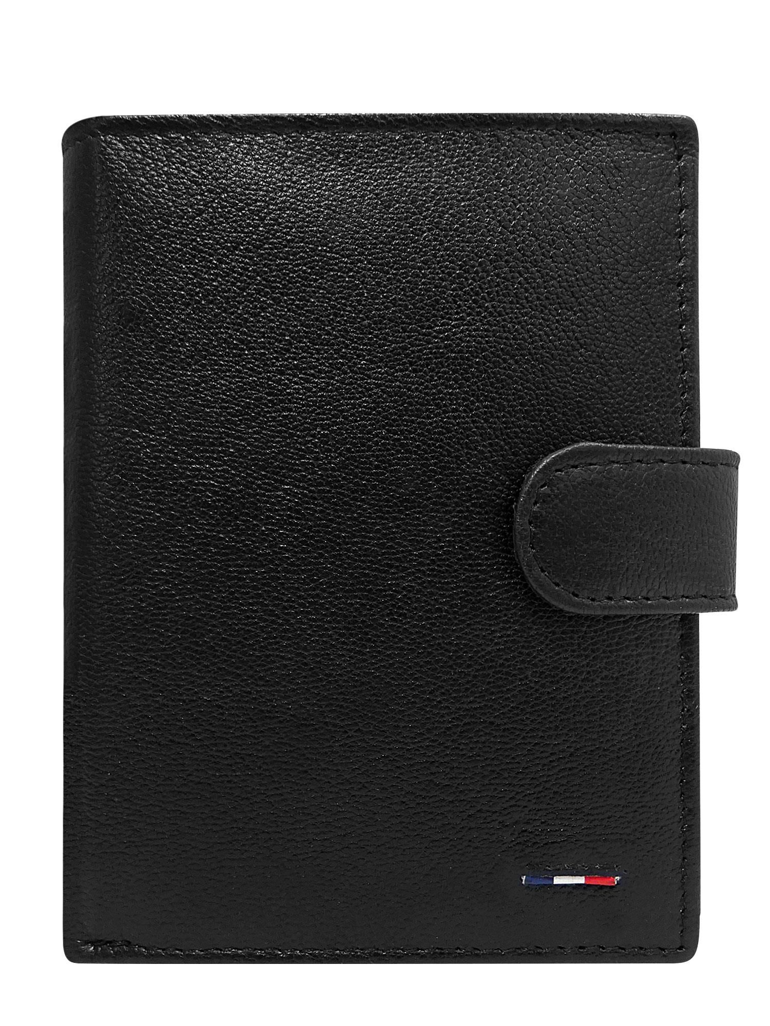 Portofel din piele neagră pentru bărbați cu fermoar