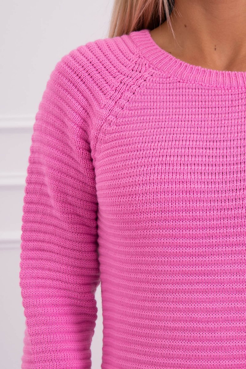 Rochie pulover în dungi roz