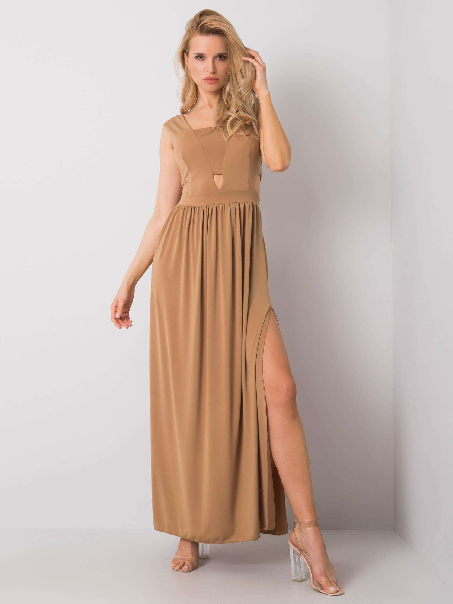 Camel long dress