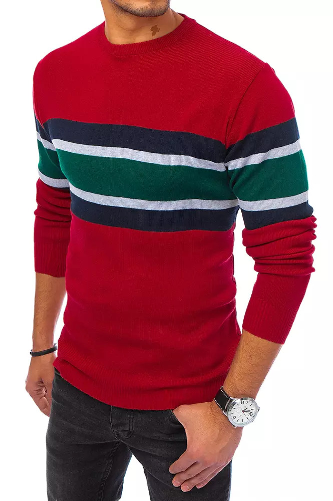 Pulover pentru bărbați visiniu Dstreet WX1735