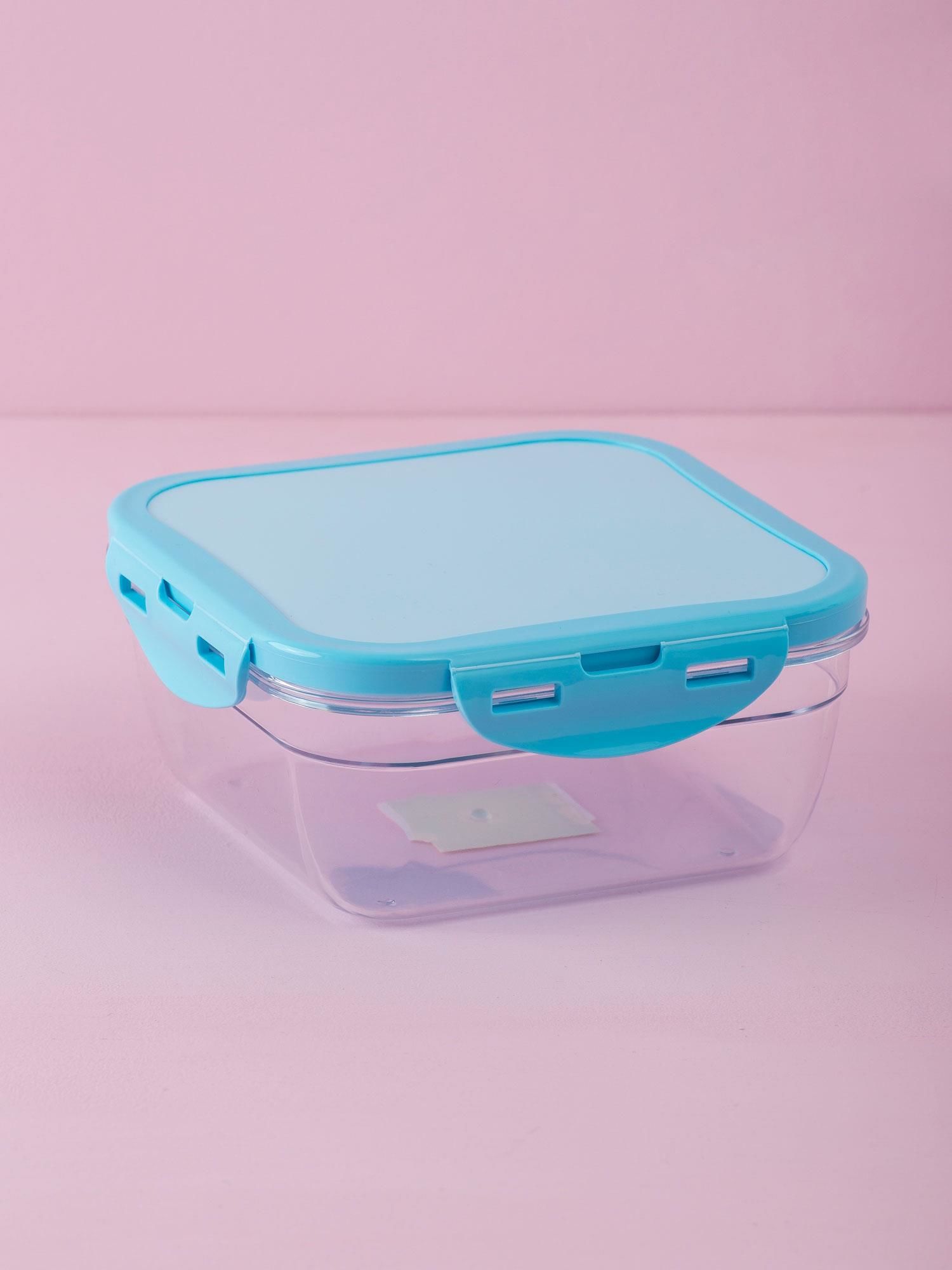 Square blue food container