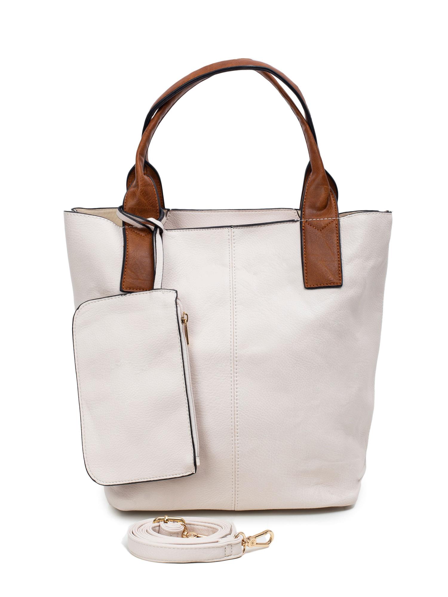 Light beige city bag with removable case