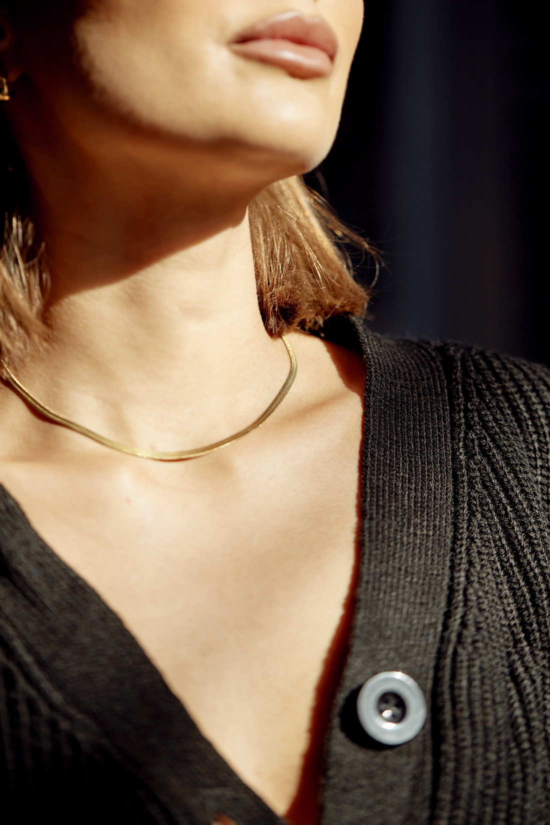 Golden snake necklace made of surgical steel