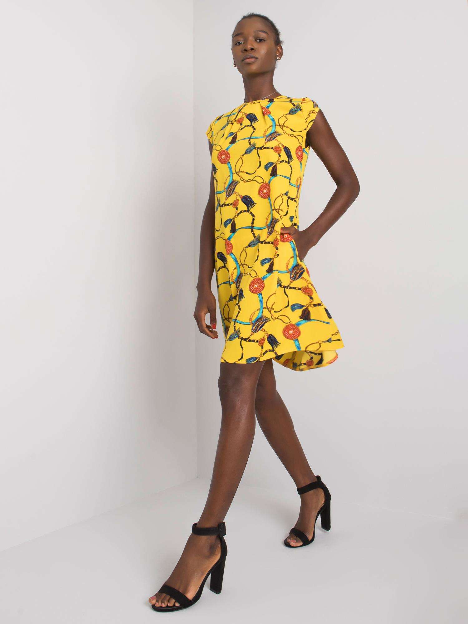 Yellow patterned dress Akilah RUE PARIS