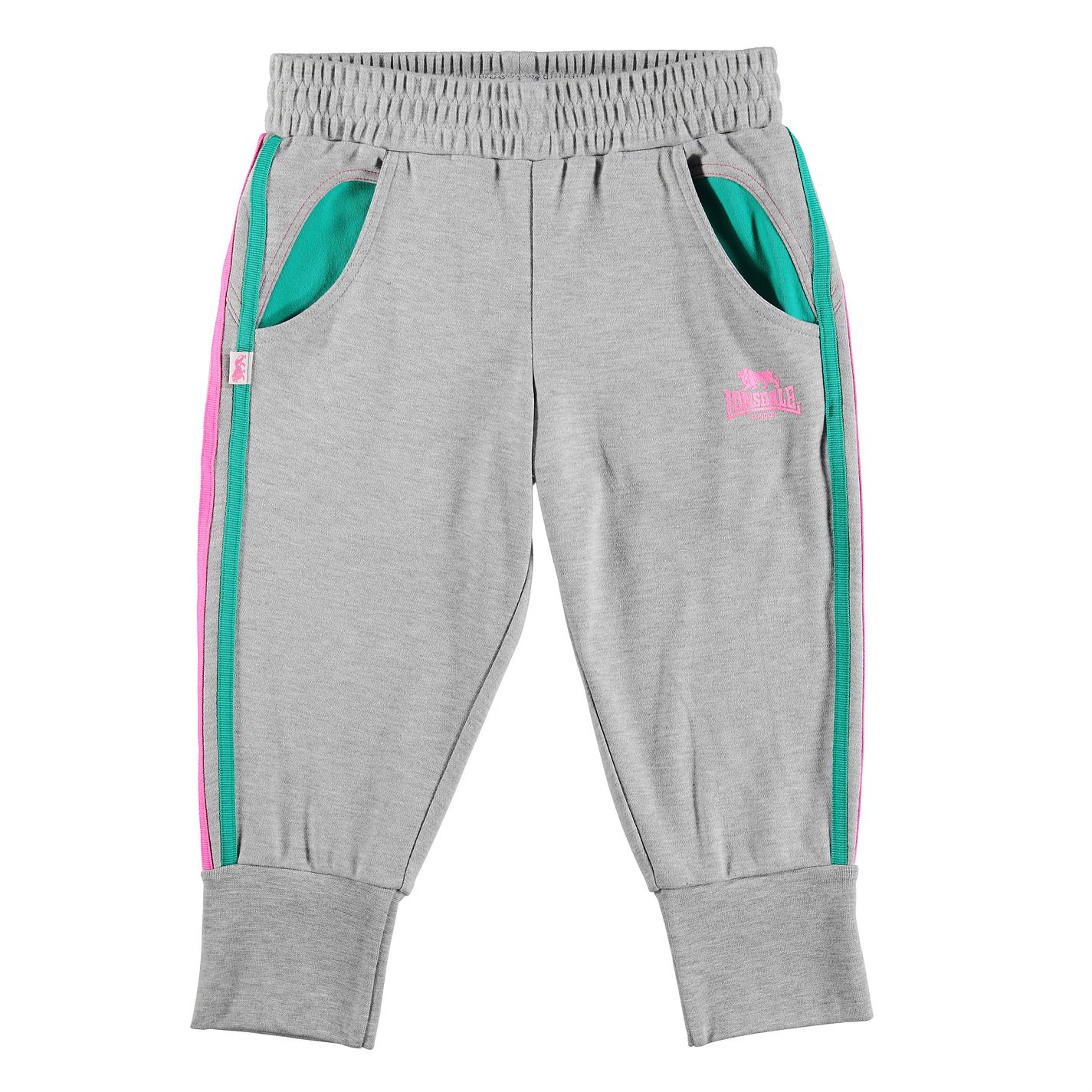 Lonsdale 2 Stripe Three Quarter Jogging Bottoms Junior Girls