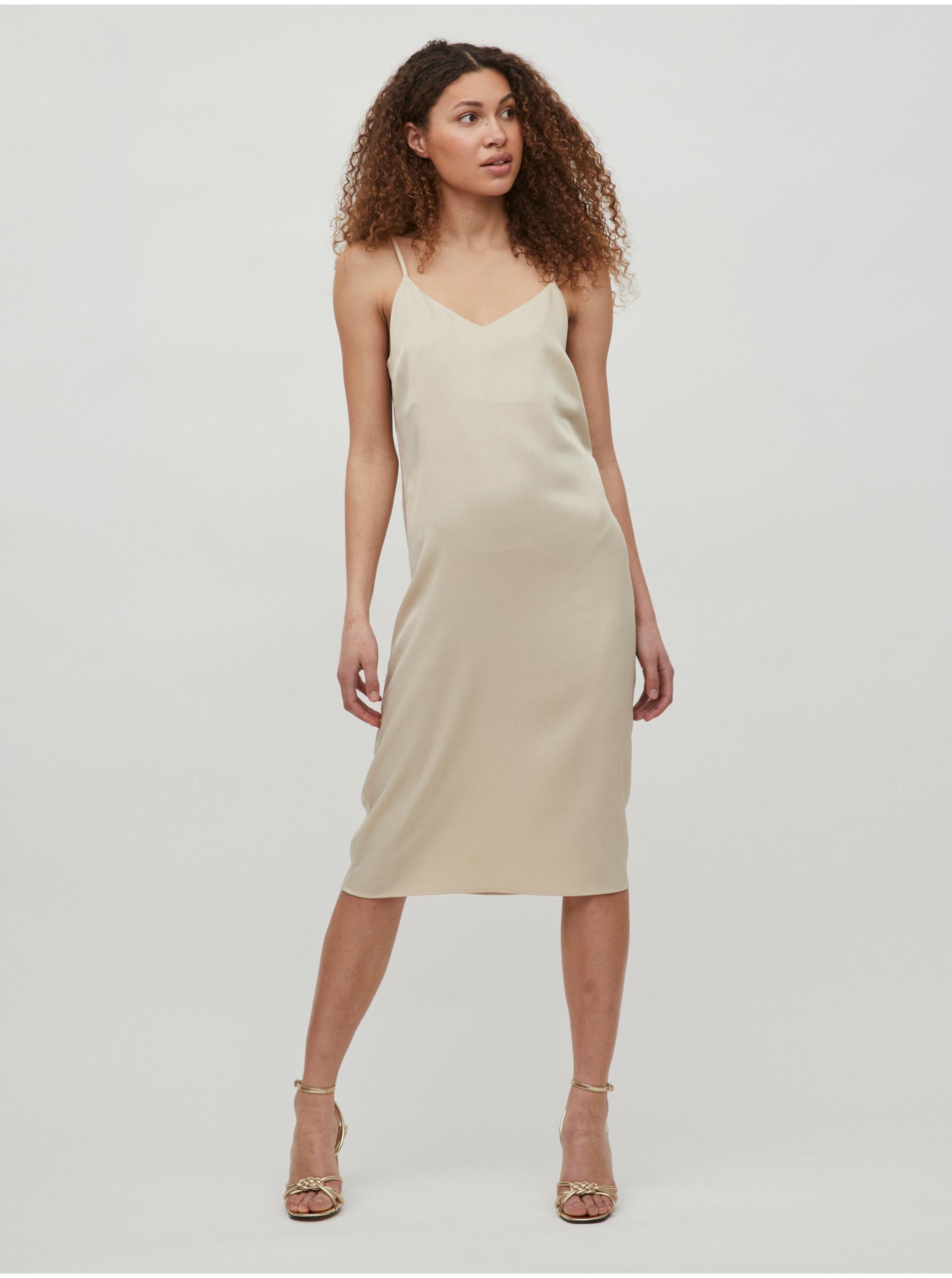 Beige basic dress VILA Amazed - Women