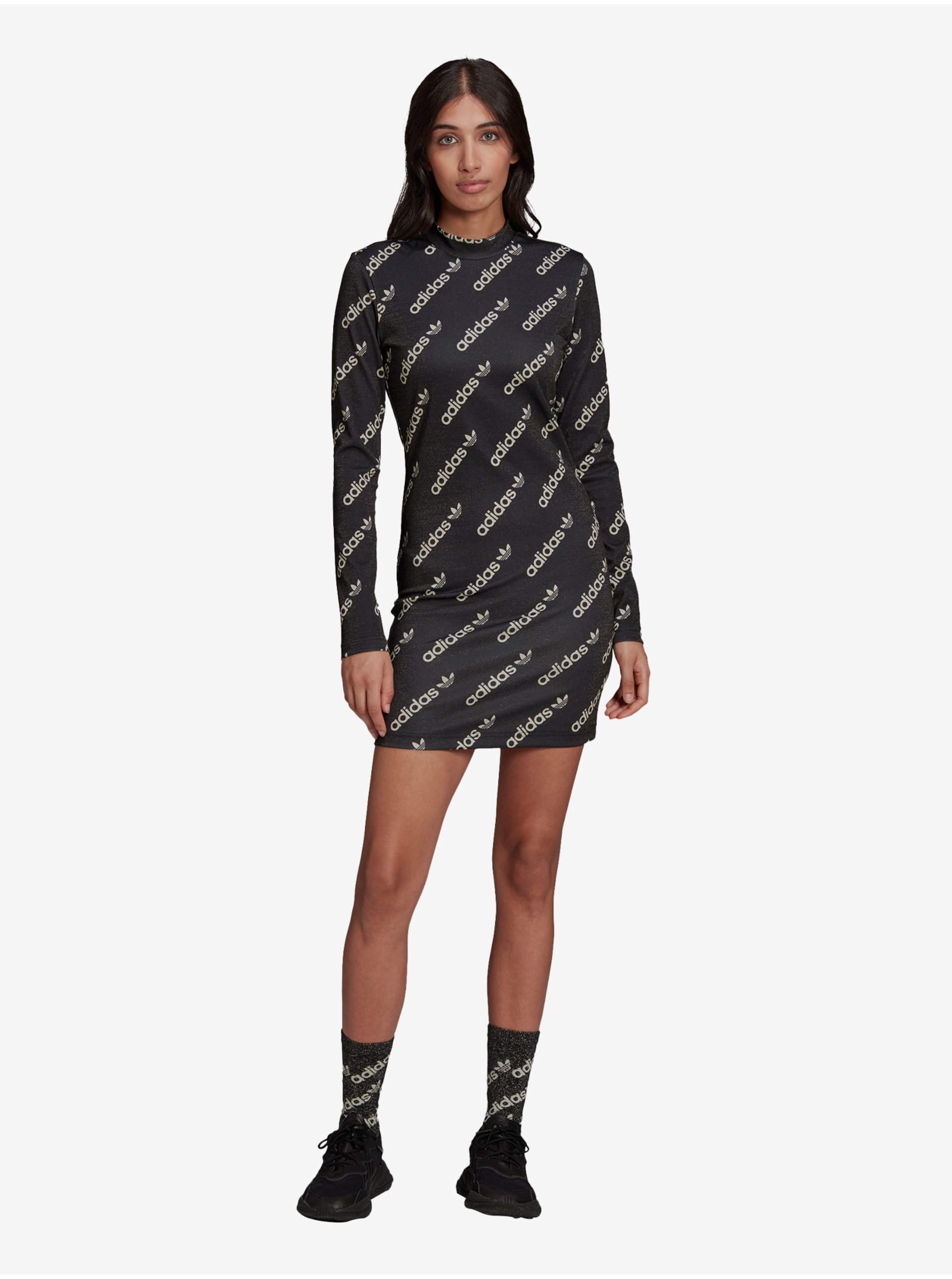 Black Patterned Dress adidas Originals - Women