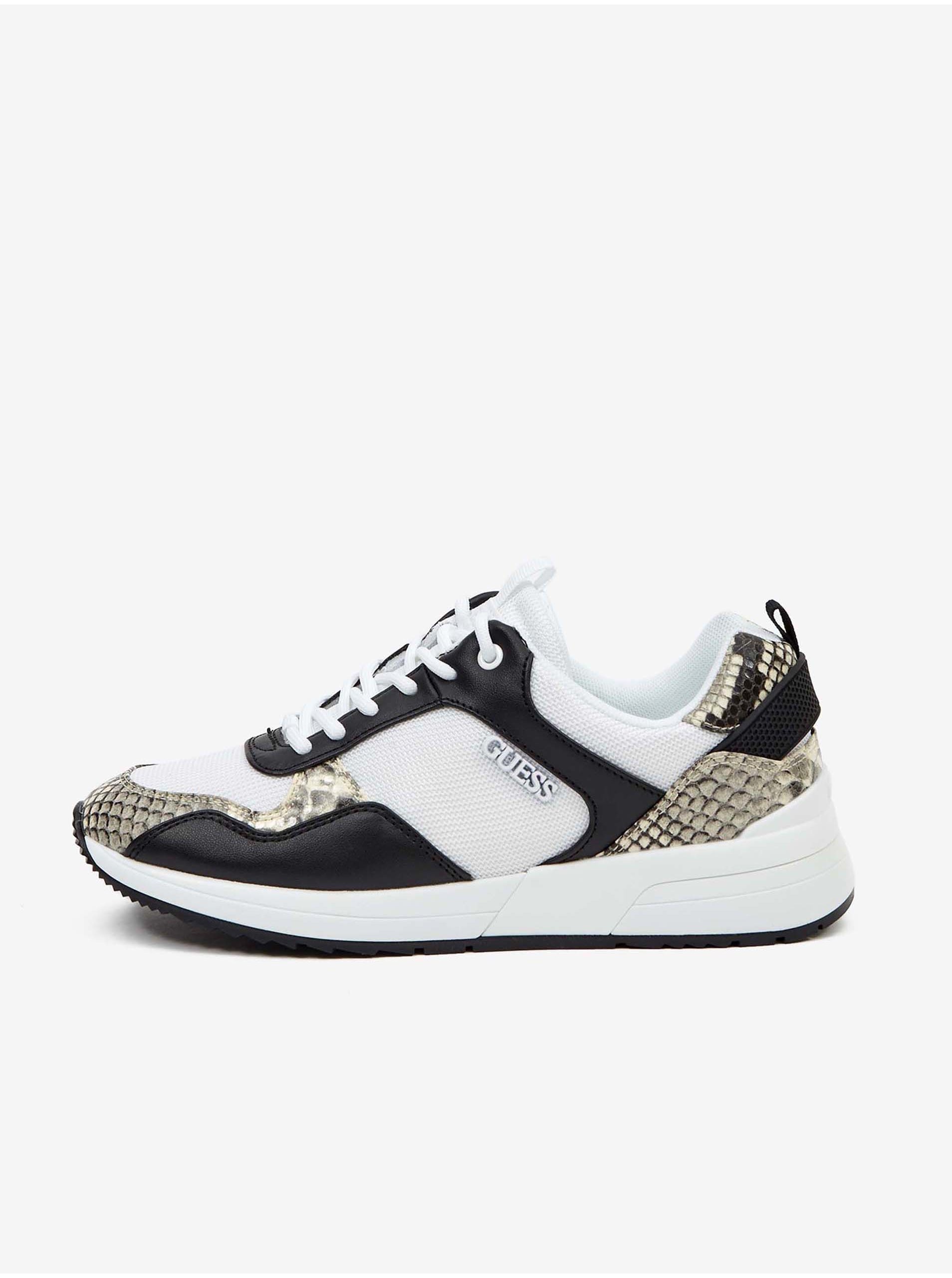 Black & White Womens Sneakers Guess Metz 2 - Women