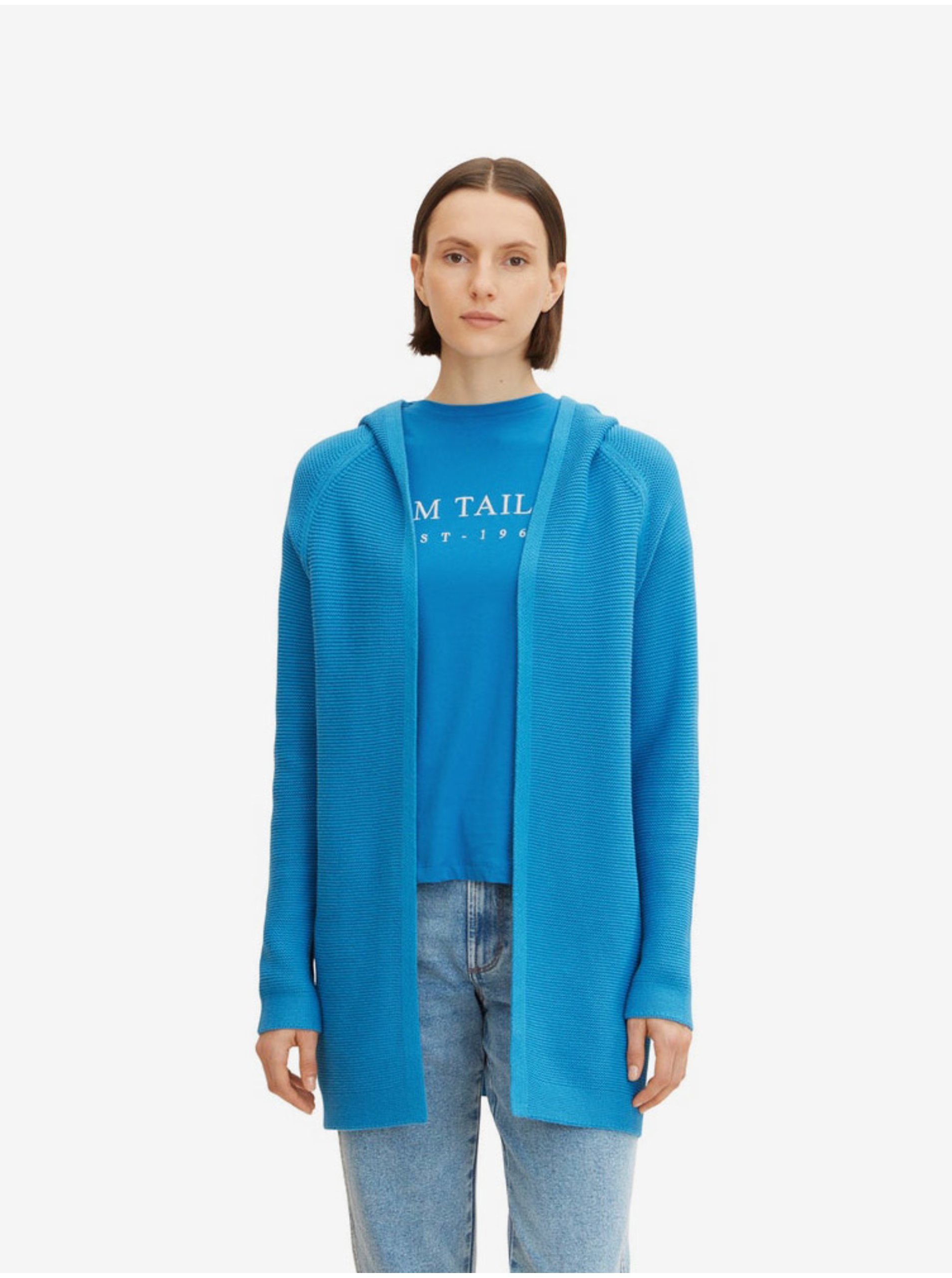 Blue Women's Cardigan Hooded Tom Tailor - Women