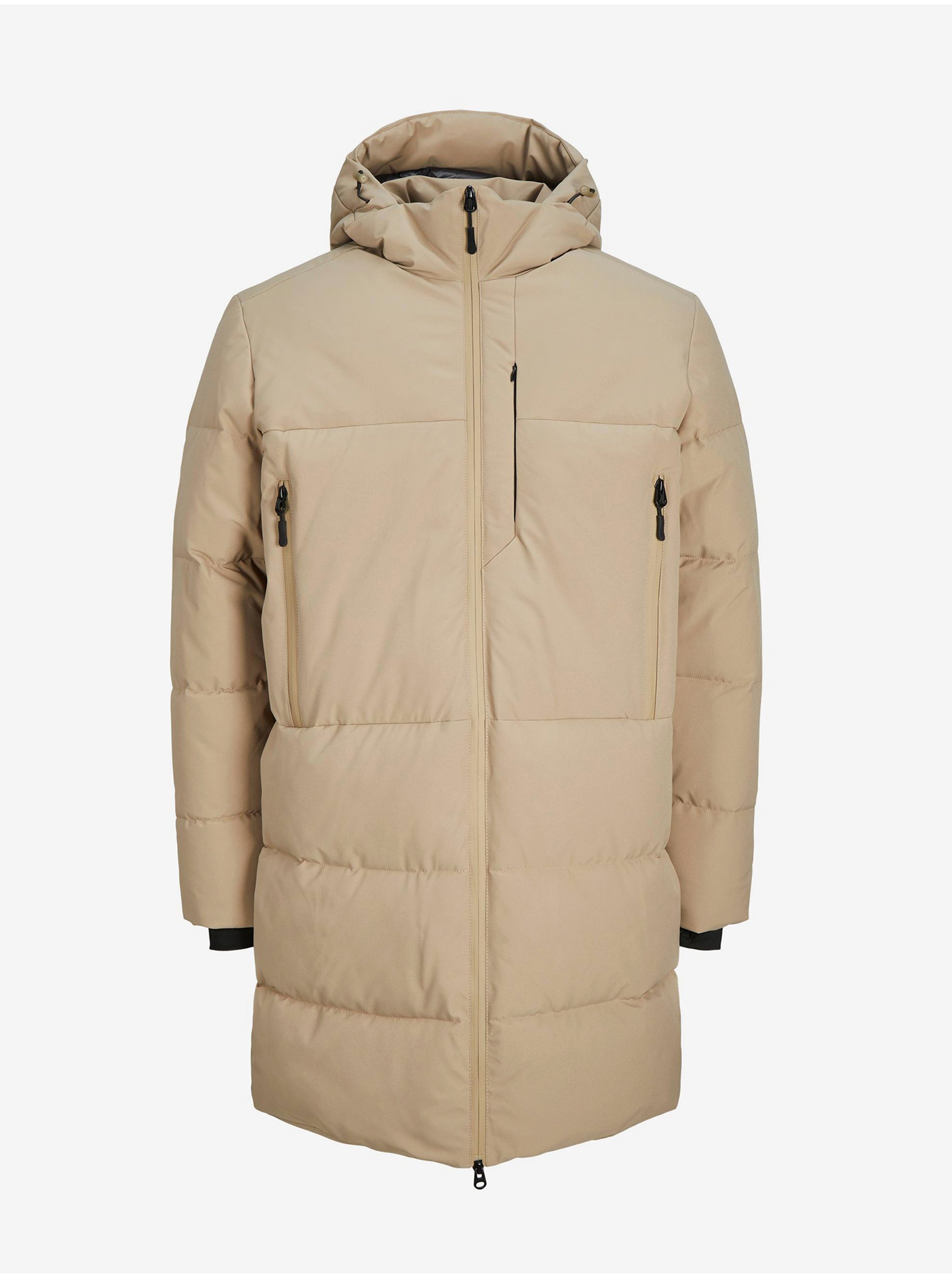 Beige Men's Quilted Winter Coat Jack & Jones Tech - Men