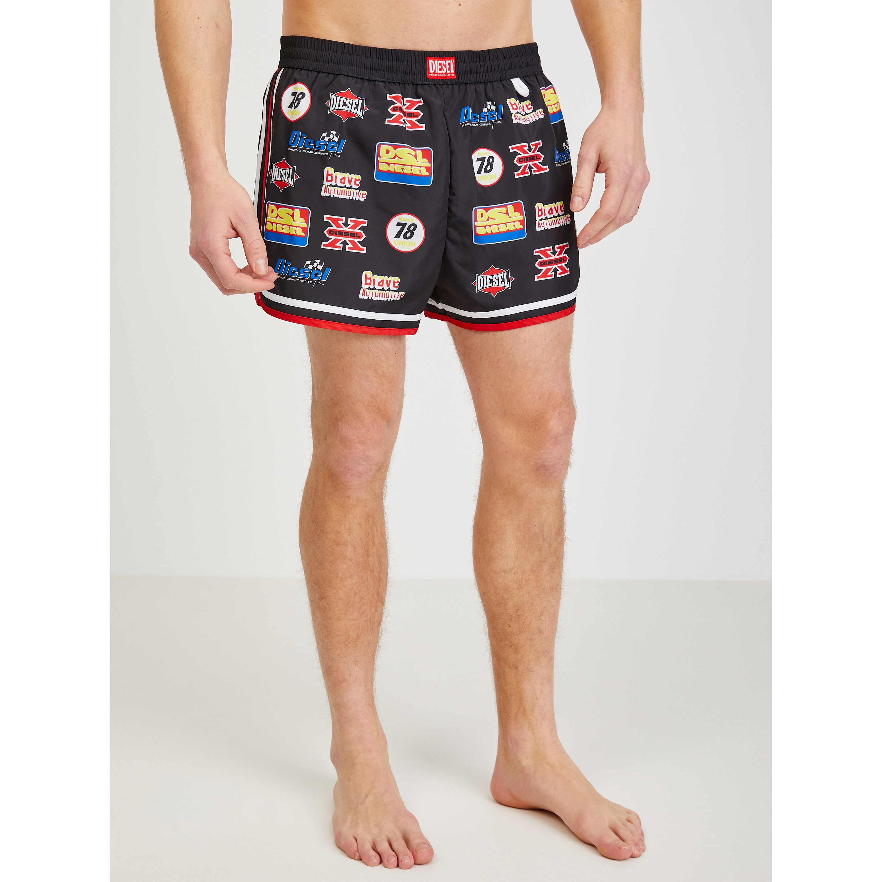 Black Mens Patterned Swimwear Diesel - Men