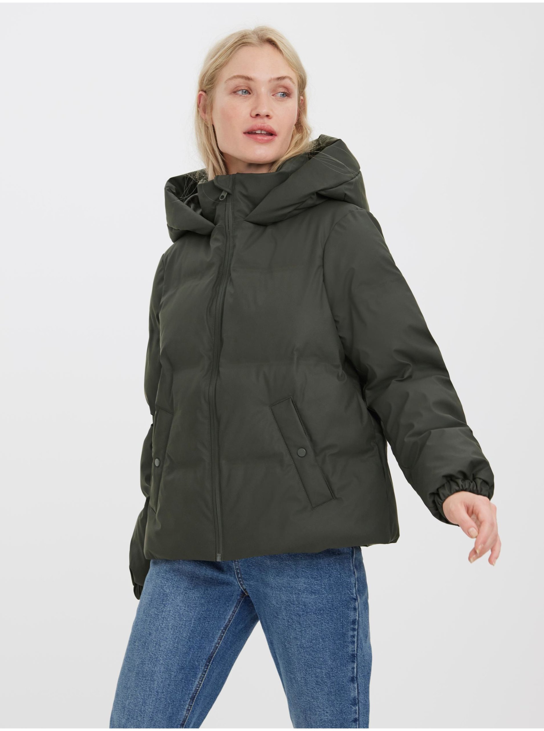 Dark green winter jacket VERO MODA Noe - Women