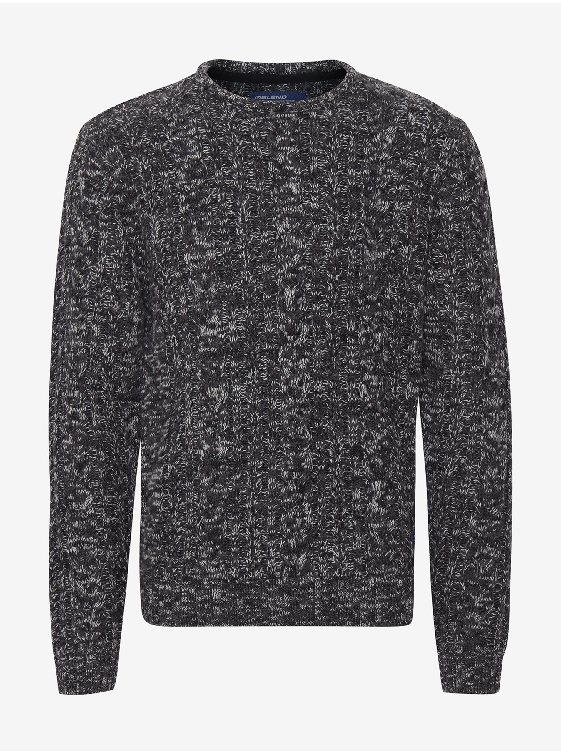 Dark Grey Brindle Ribbed Sweater Blend - Men