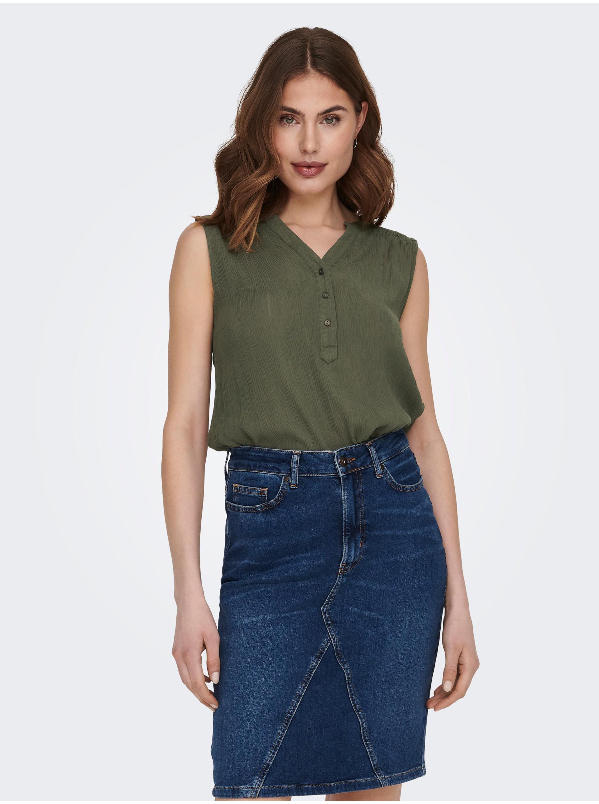 Khaki Womens Blouse ONLY Jette - Ladies