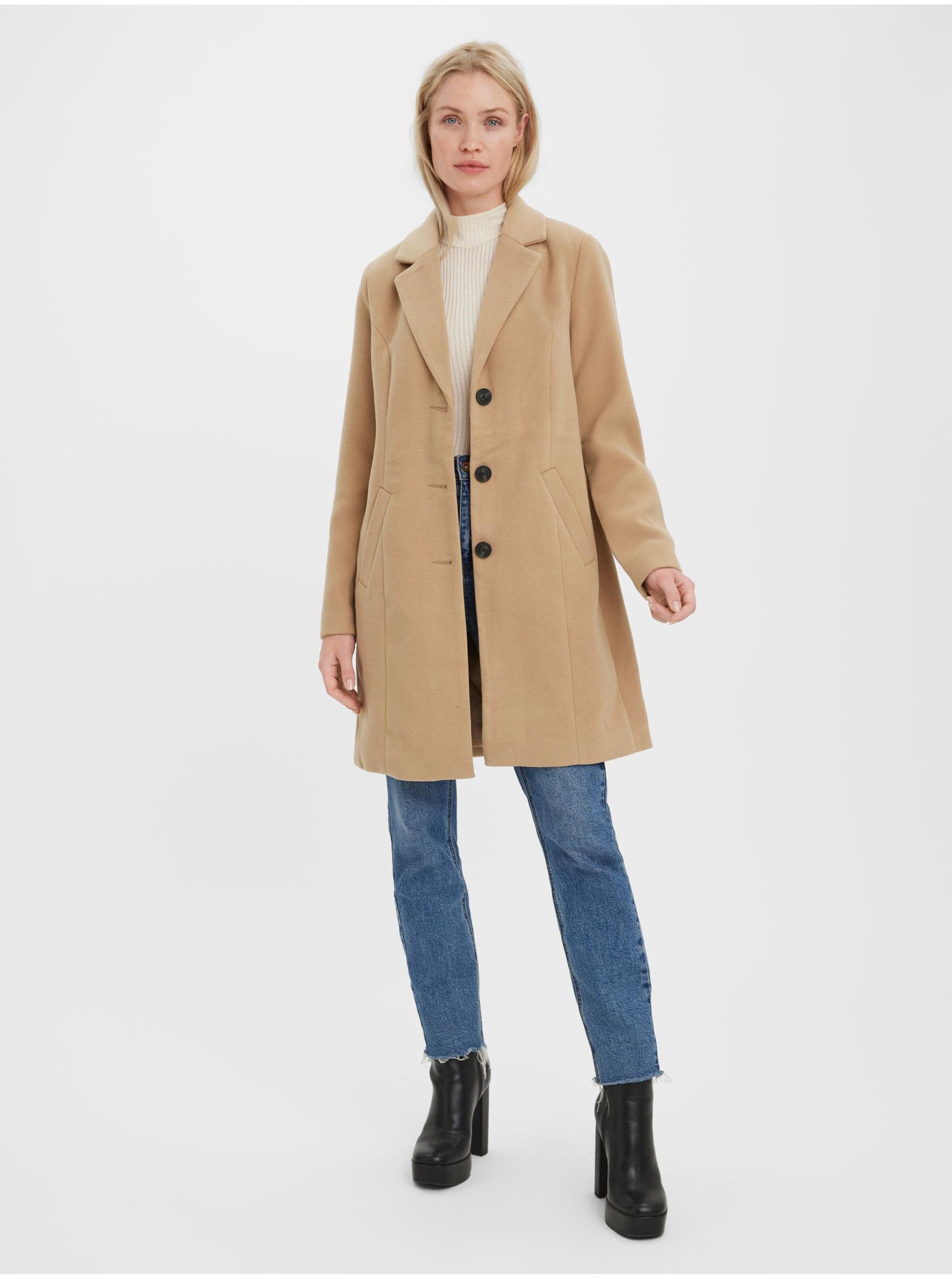 Brown coat VERO MODA Cala - Ladies