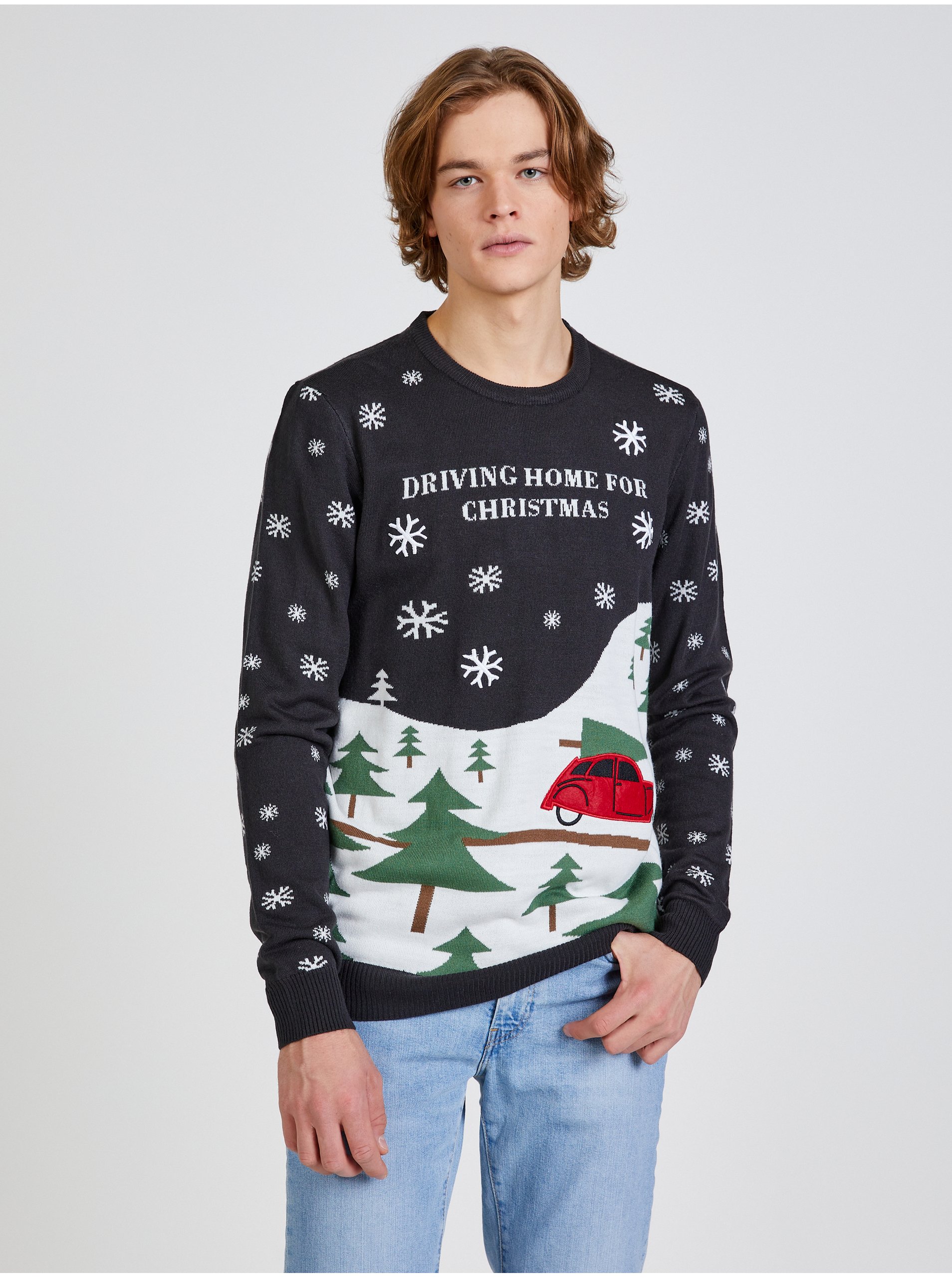 Dark Blue Christmas Sweater Blend - Men