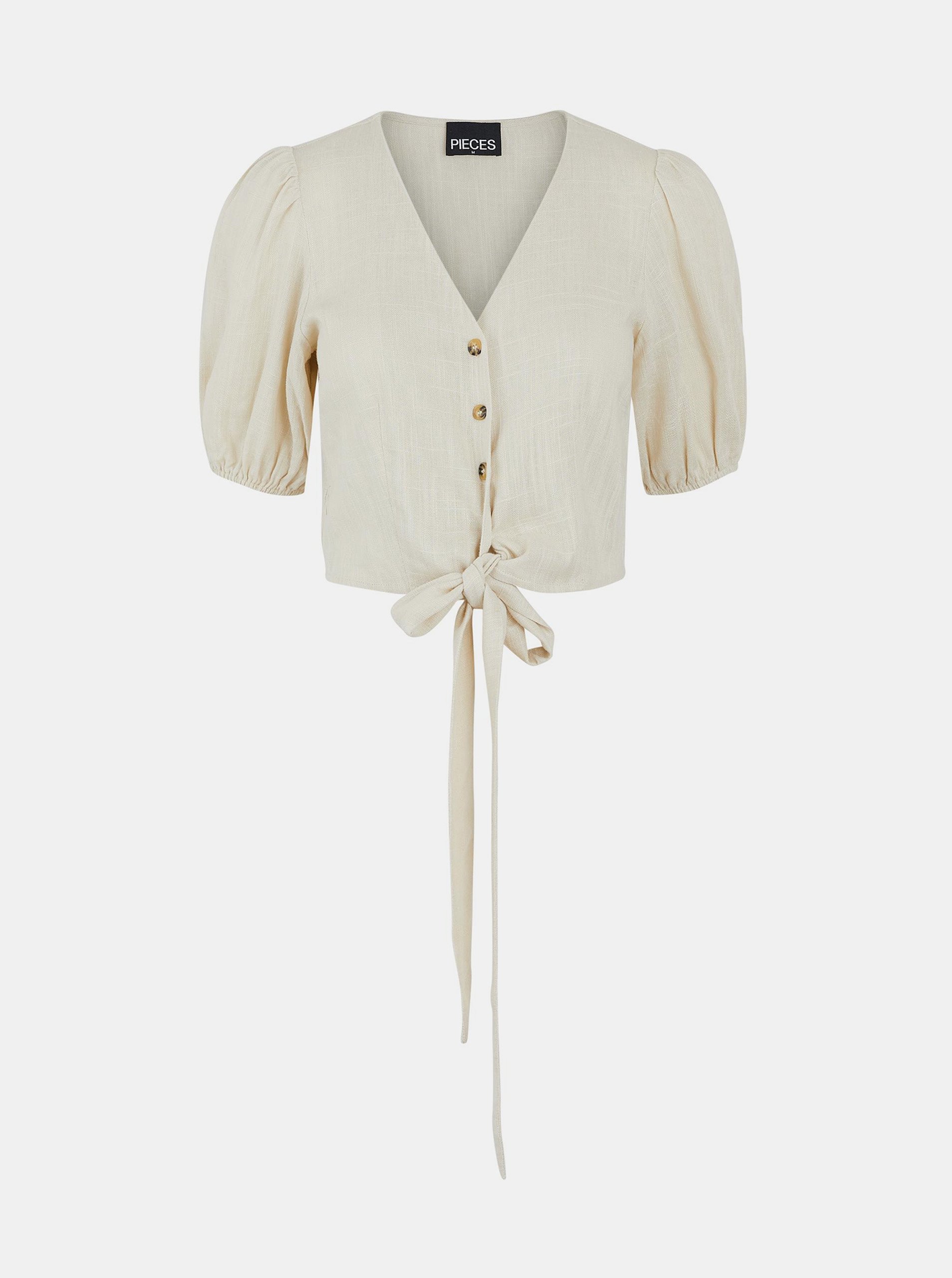 Topuri pentru femei Pieces - crem