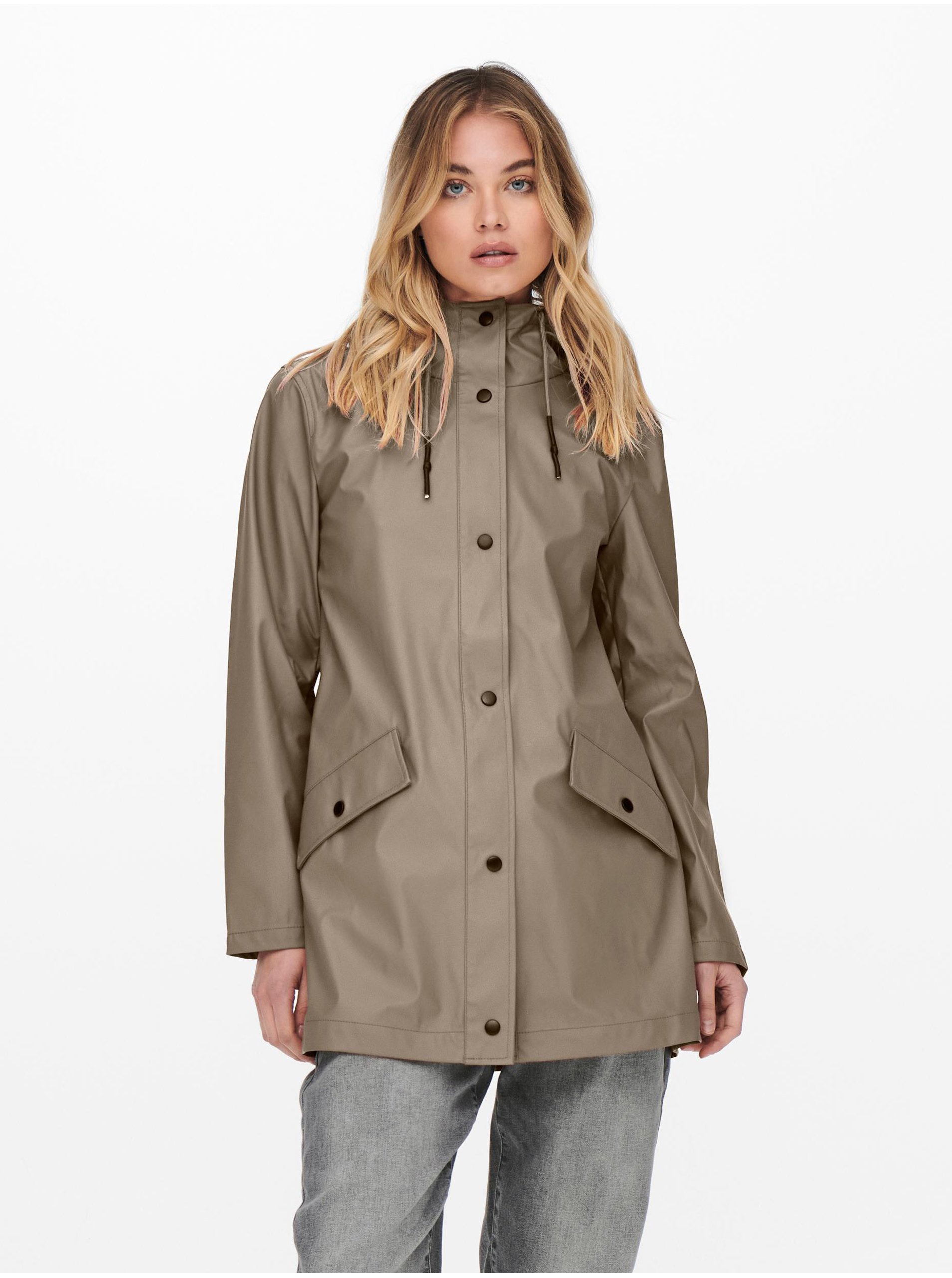 Beige ladies waterproof parka ONLY Elisa - Ladies